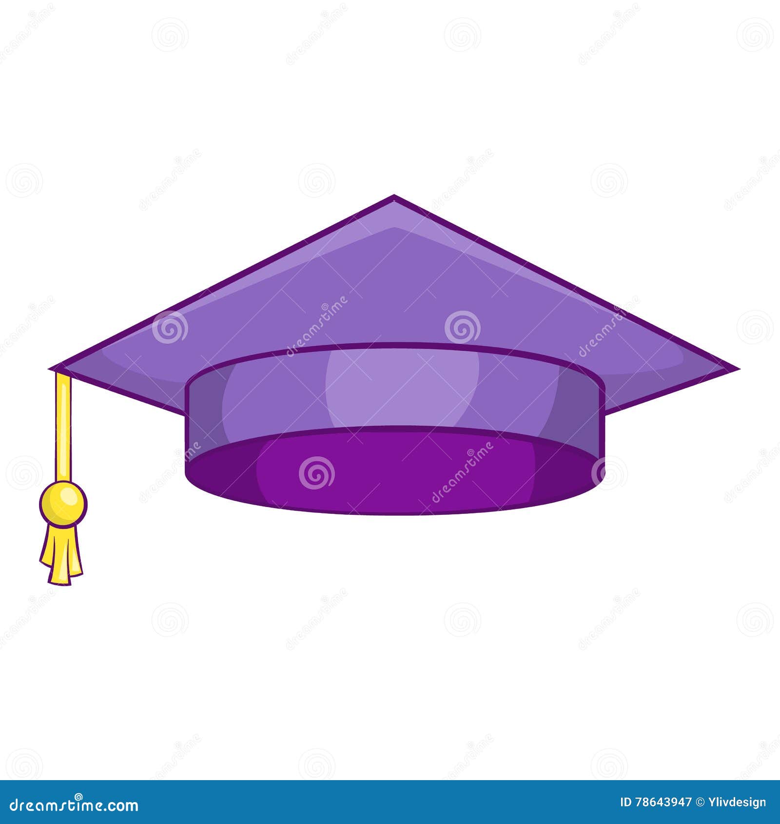 Graduation Cap Icon, Cartoon Style Stock Vector - Illustration of ...