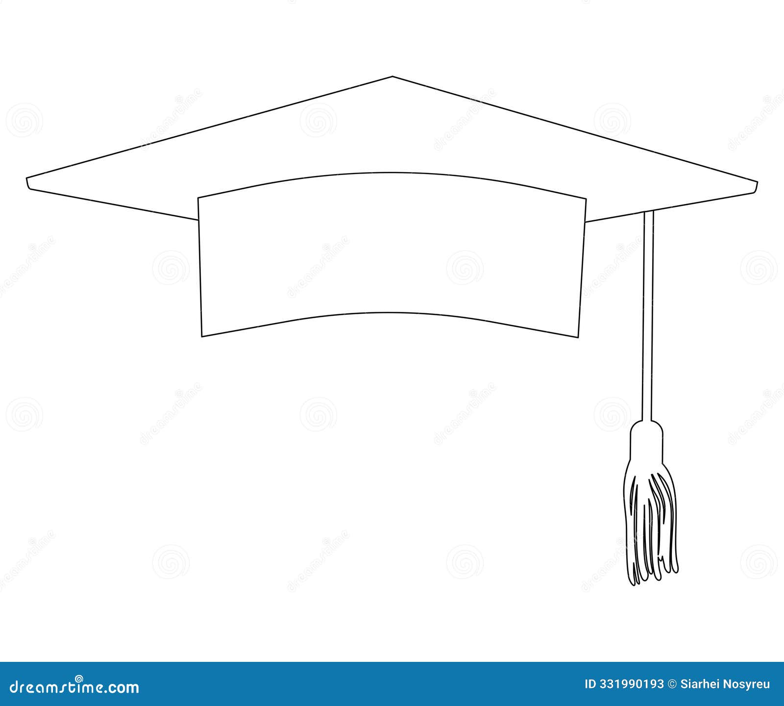 Graduation Cap Icon, Contour. Vector Illustration Stock Vector ...