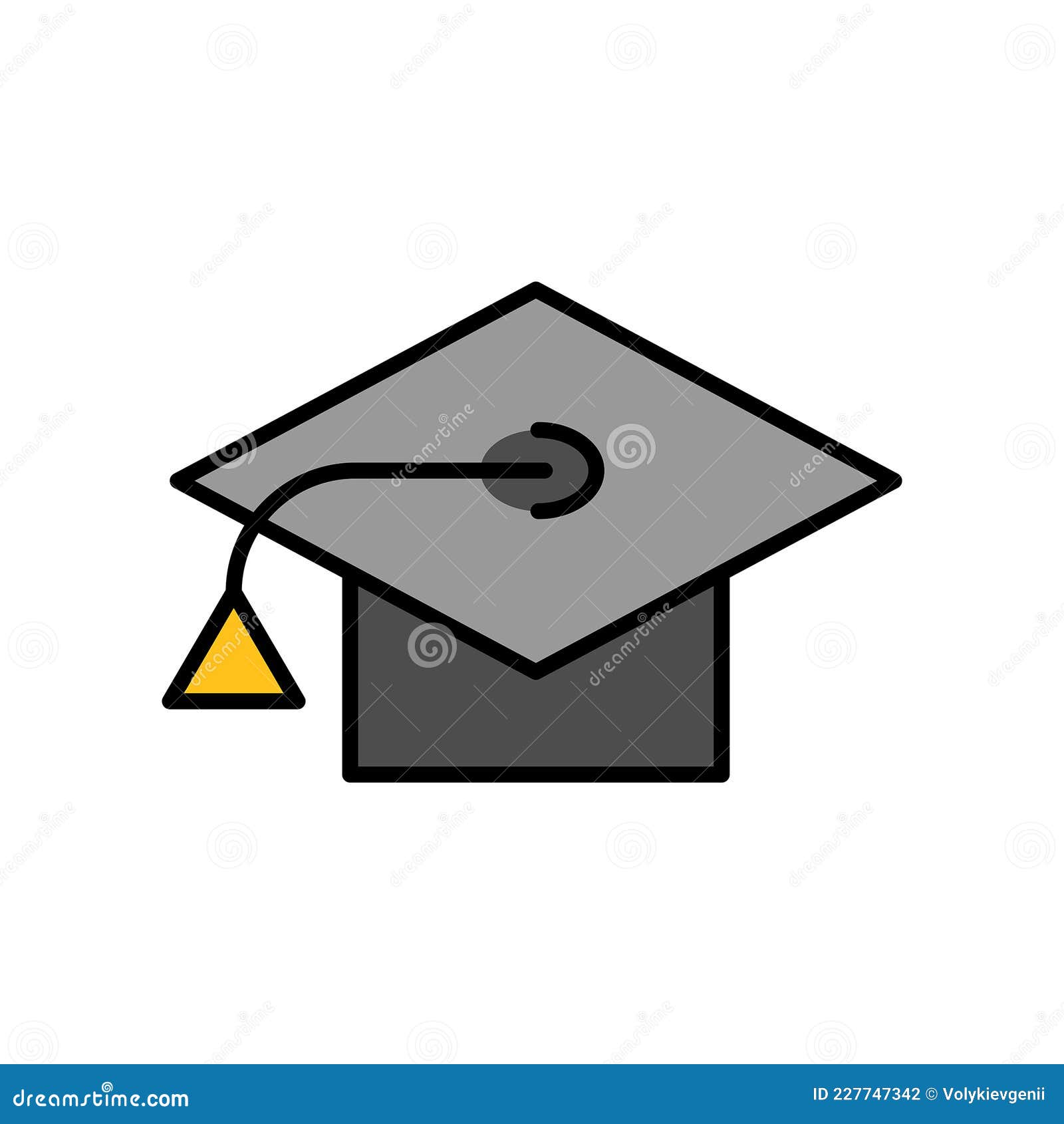 Graduation cap icon stock vector. Illustration of concept - 227747342