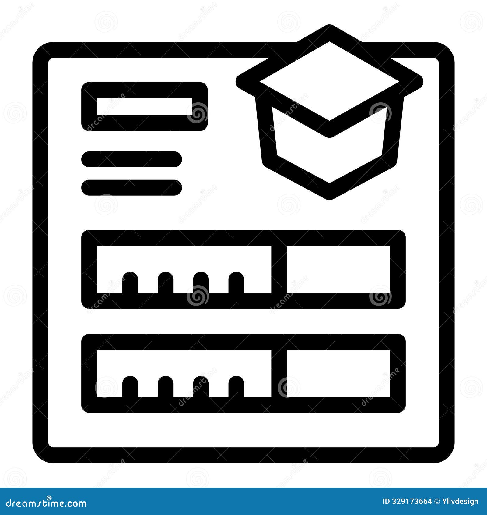 Graduation Cap Icon Overlaying a Student Loan Application Form Stock ...