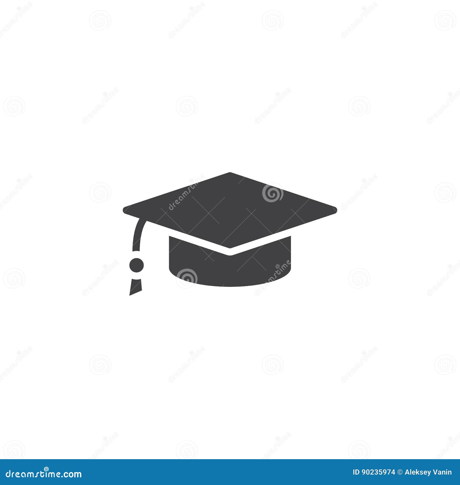 Graduation Cap Icon , Solid Logo Illustration, Pictogram I Stock ...