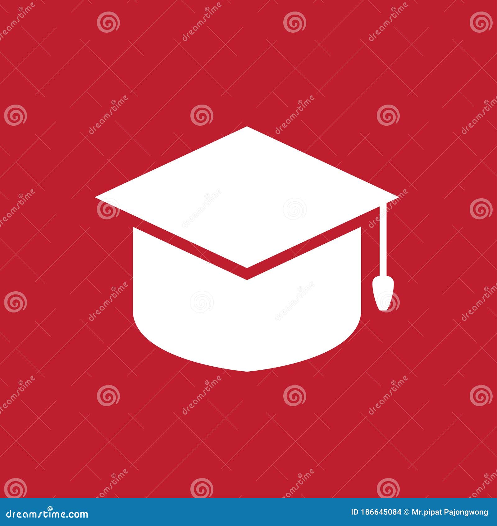 Graduation cap icon stock vector. Illustration of icon - 186645084