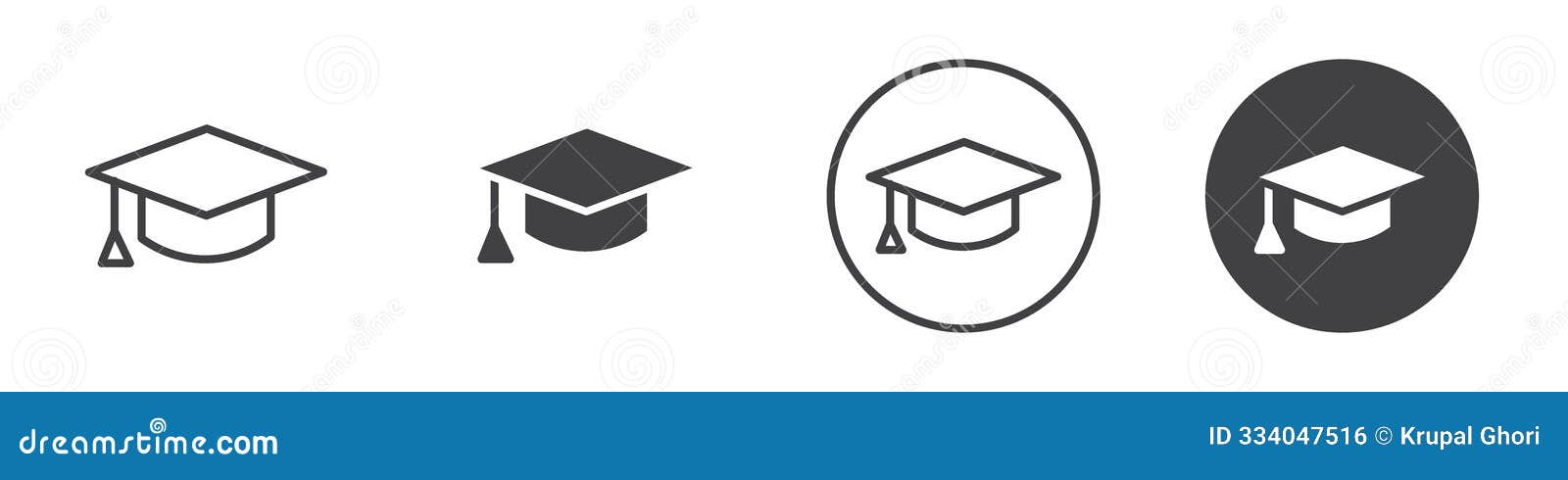 Graduation Cap Icon Vector Logo Outline Stock Vector - Illustration of ...