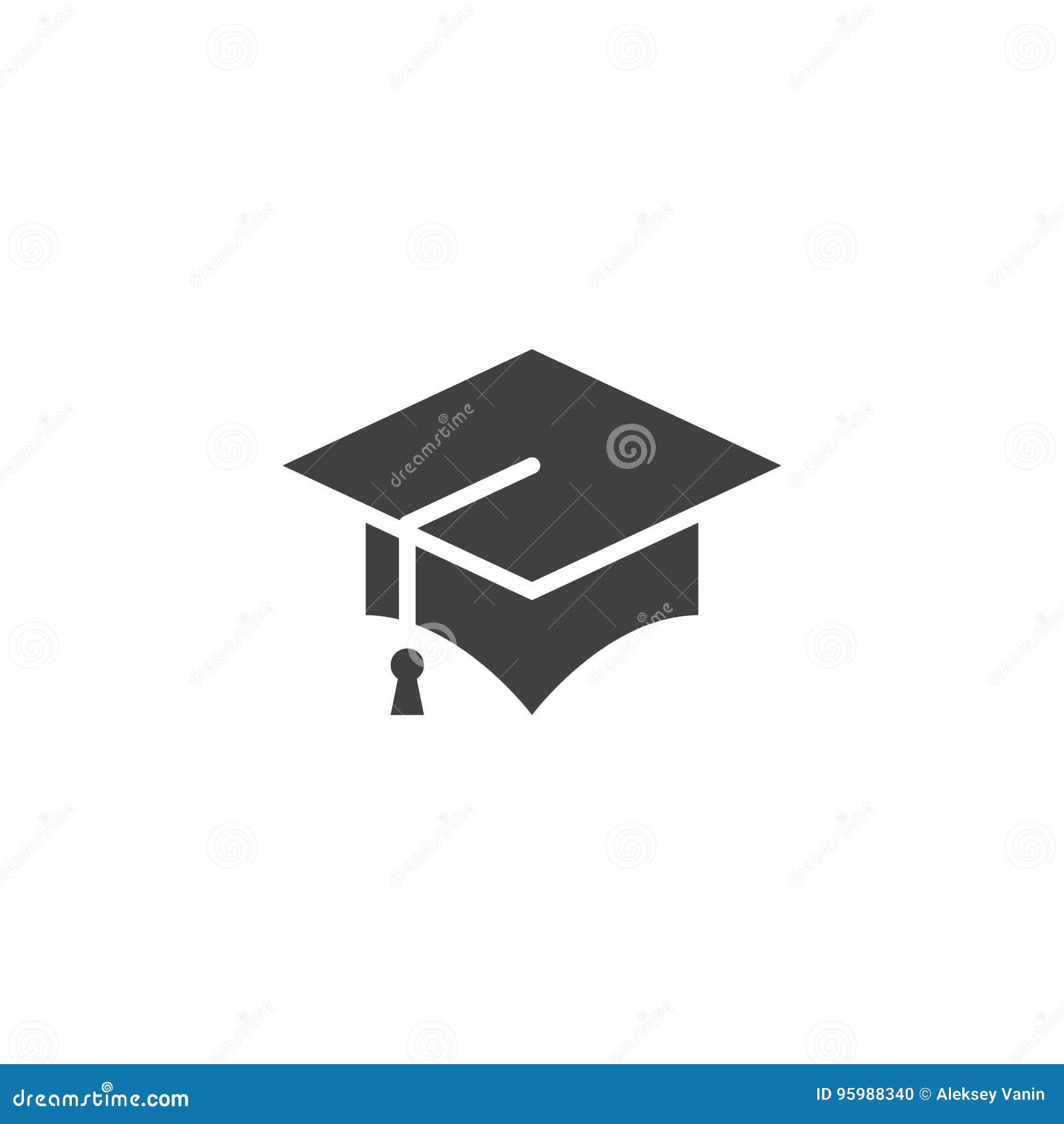 Graduation Cap Icon Vector , Mortarboard Solid Logo, Pictogram Stock ...