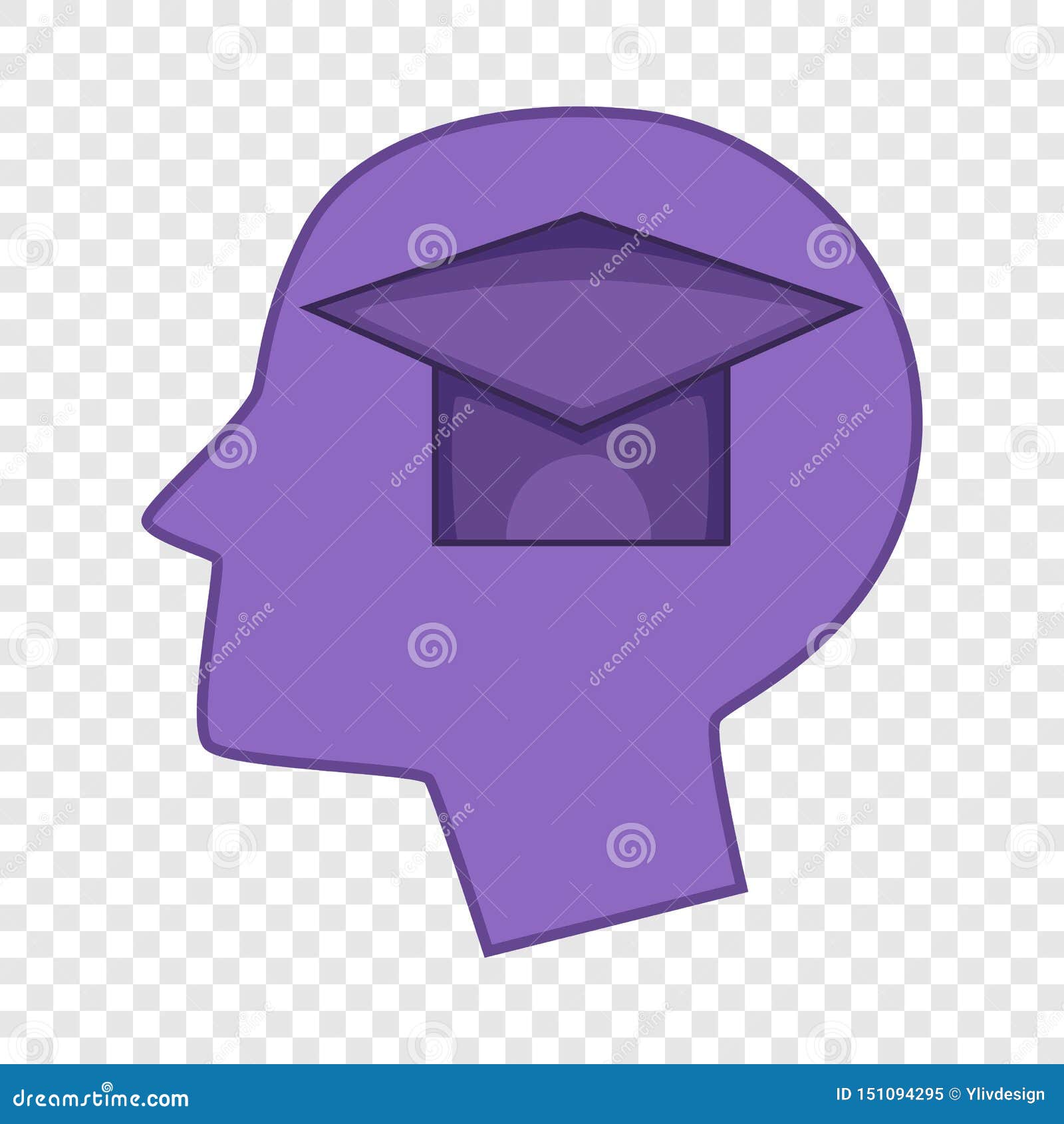 Graduation Cap Inside Human Head Icon Stock Vector - Illustration of ...