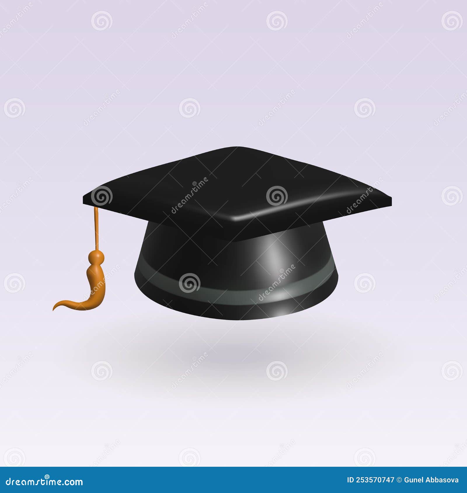 Graduation Cap Isolated 3d Icon Stock Illustration - Illustration of ...