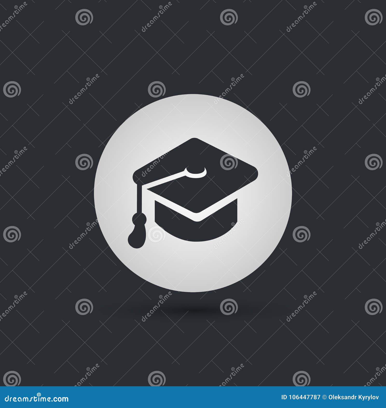 Black Graduation Cap Circle Icon Stock Illustration - Illustration of ...