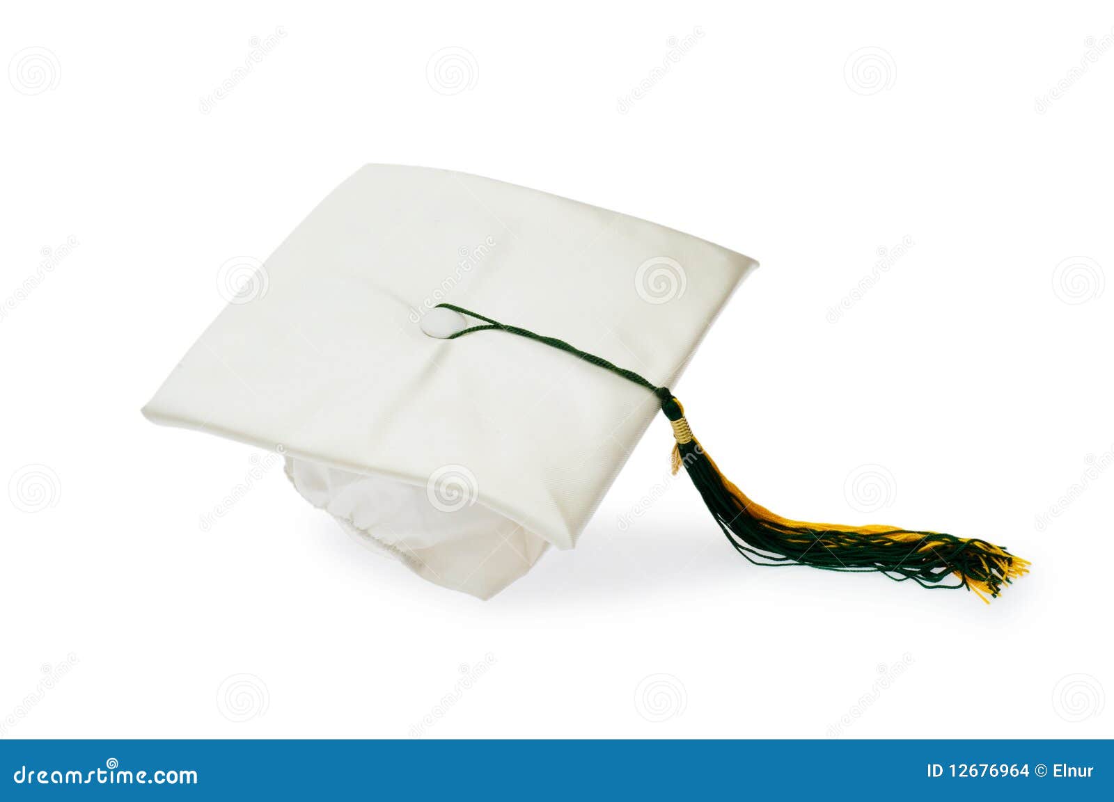Graduation Cap Isolated On The White Stock Images - Image: 12676964