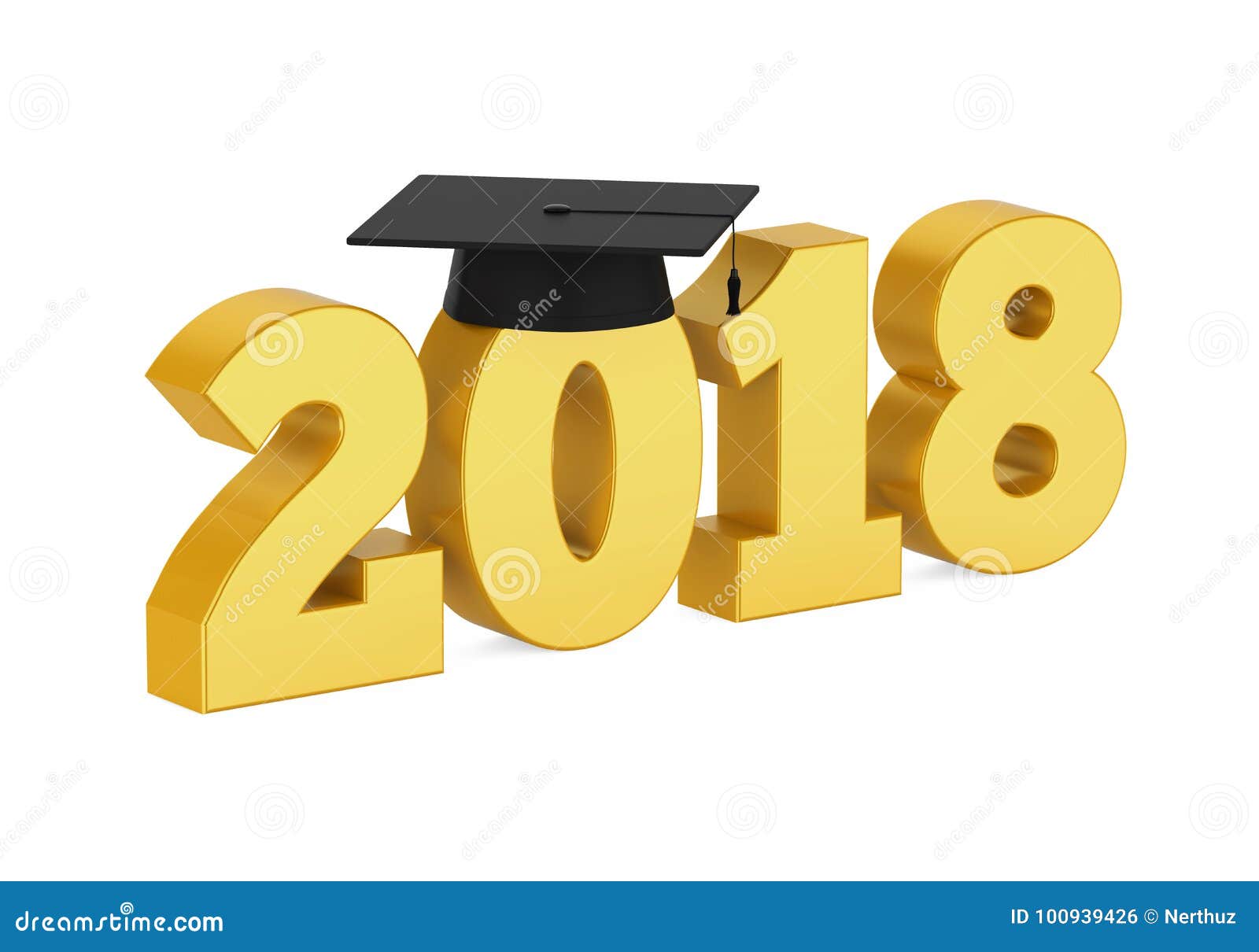 2018 Graduation Cap Isolated Stock Illustration - Illustration of ...