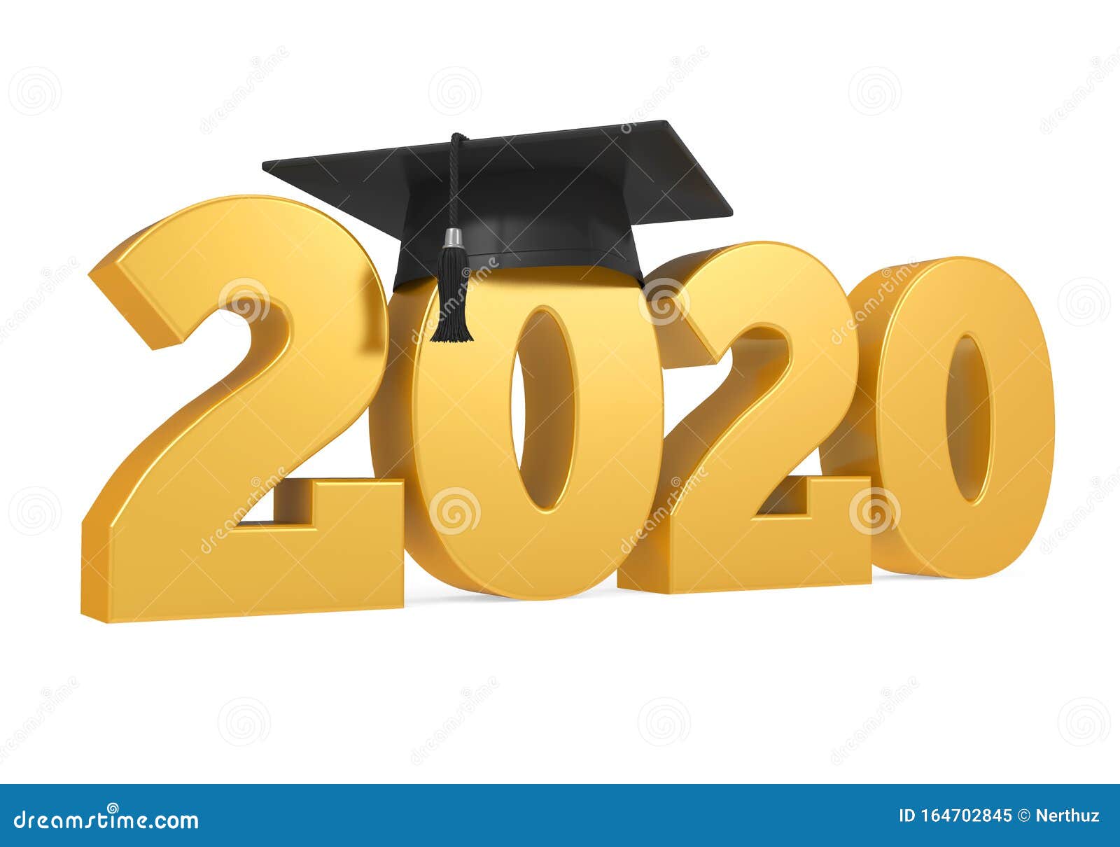 2020 Graduation Cap Isolated Stock Illustration - Illustration of ...