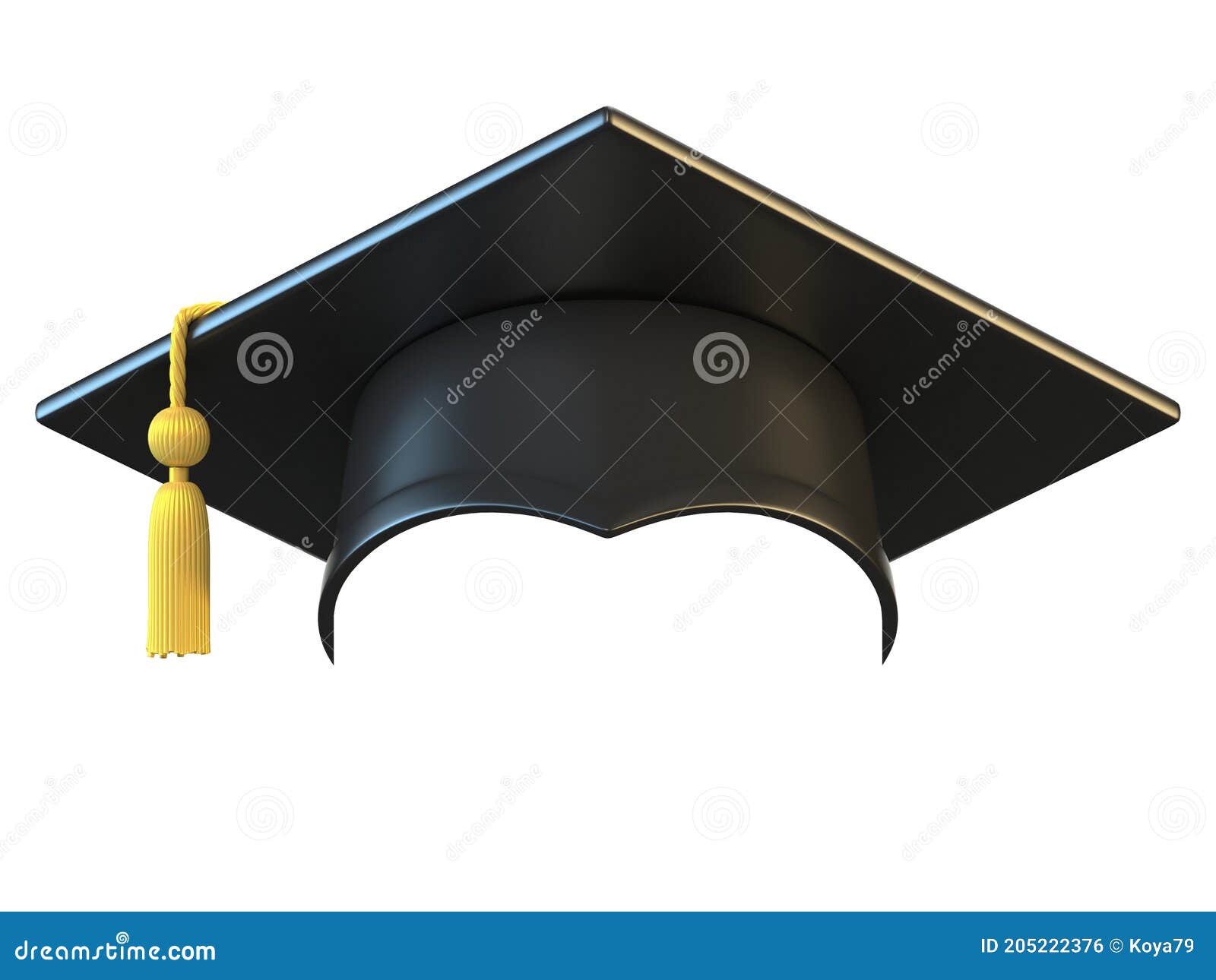 Graduation Cap Isolated on White Background 3d Rendering Stock ...