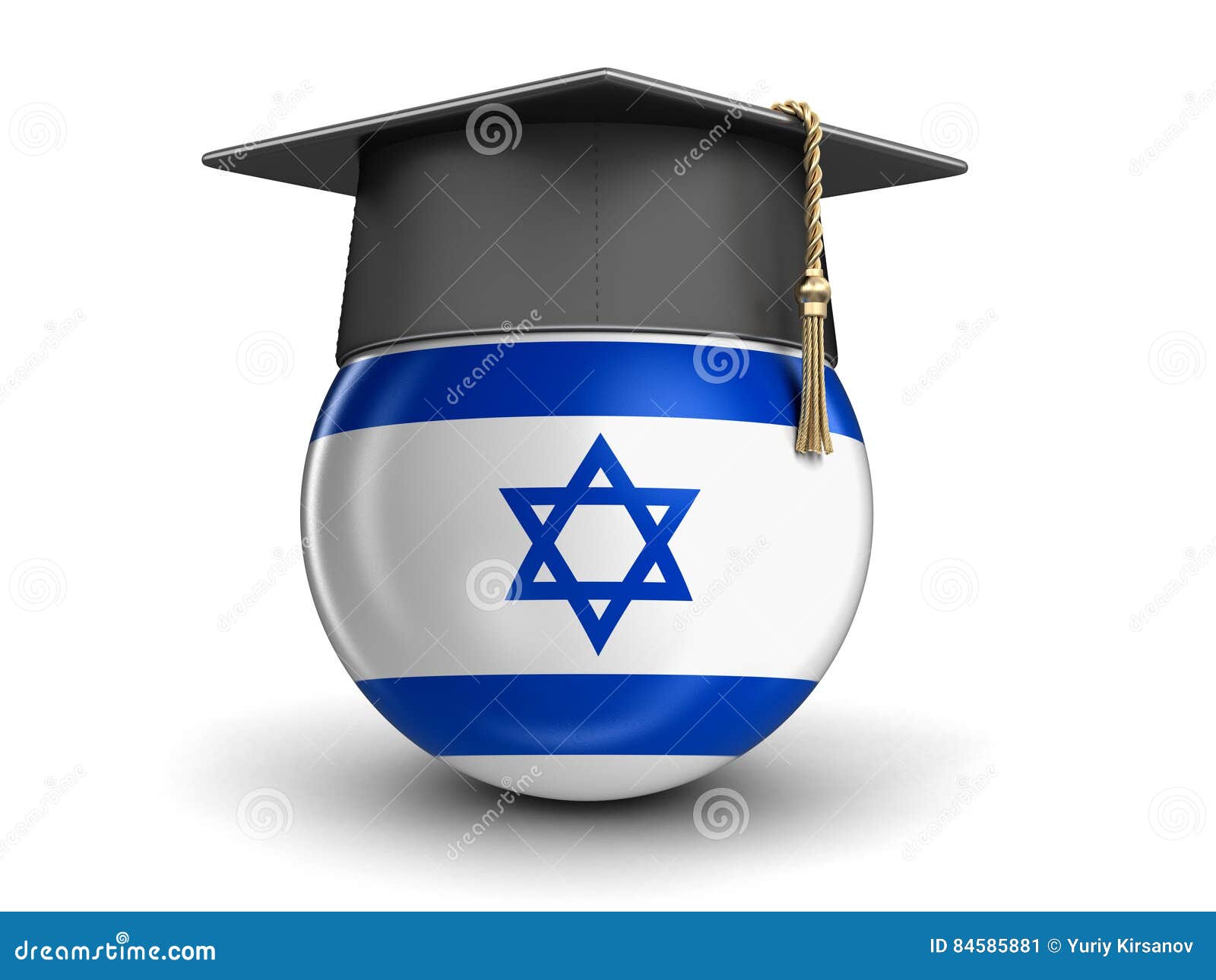 Graduation Cap and Israeli Flag Stock Illustration - Illustration of ...