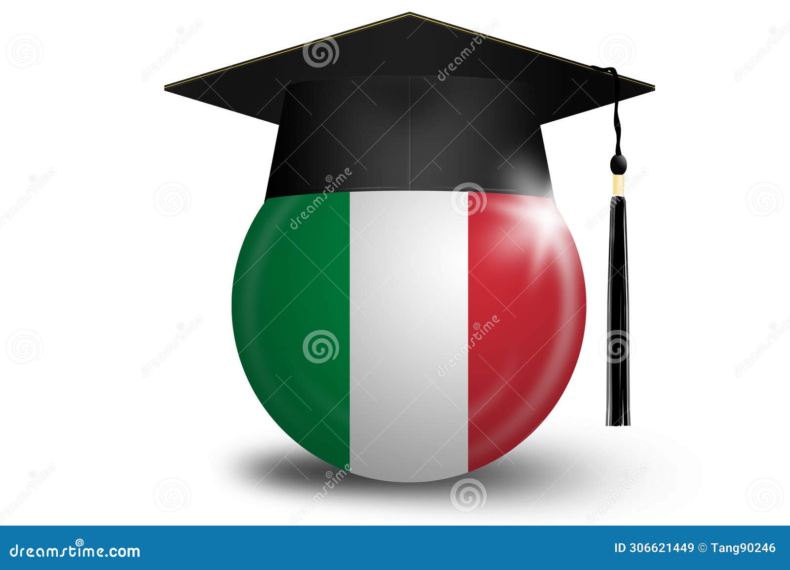 Graduation Cap and Italy Flag Stock Illustration - Illustration of ...
