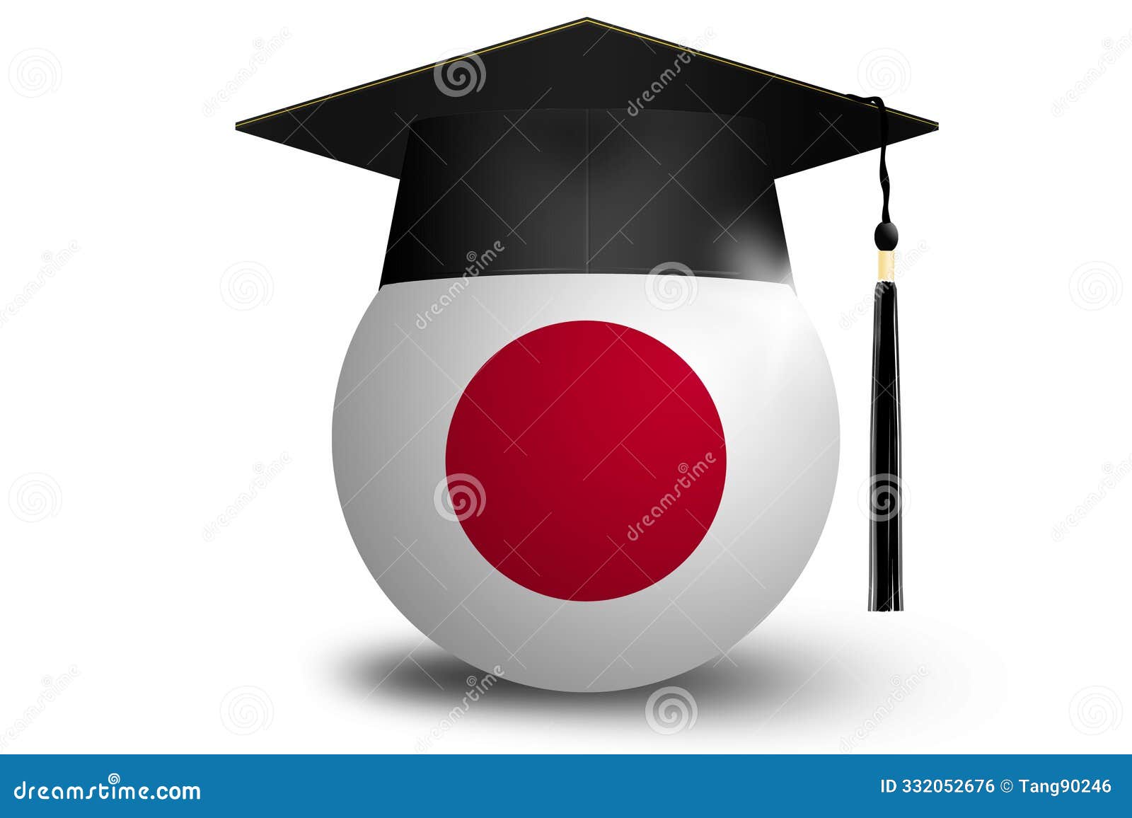 Graduation Cap and Japan Flag Stock Illustration - Illustration of ...