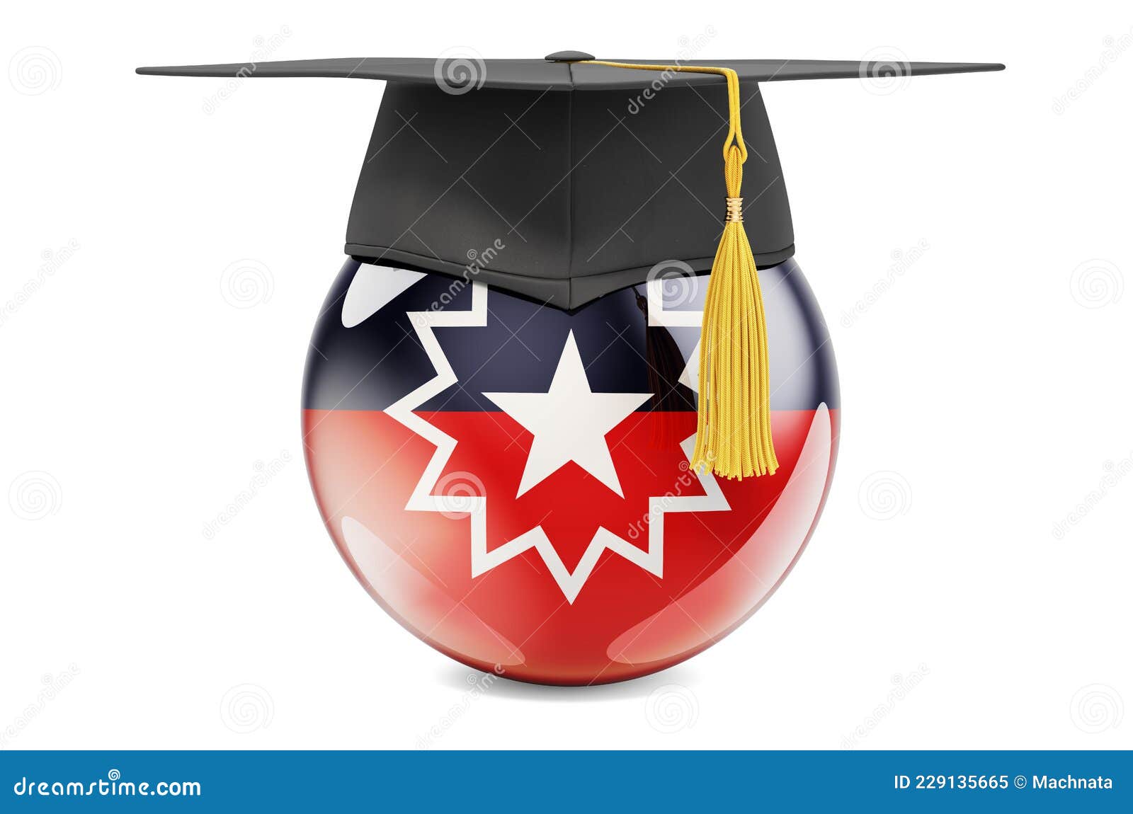 Graduation Cap with Juneteenth, Emancipation Flag. 3D Rendering Stock ...