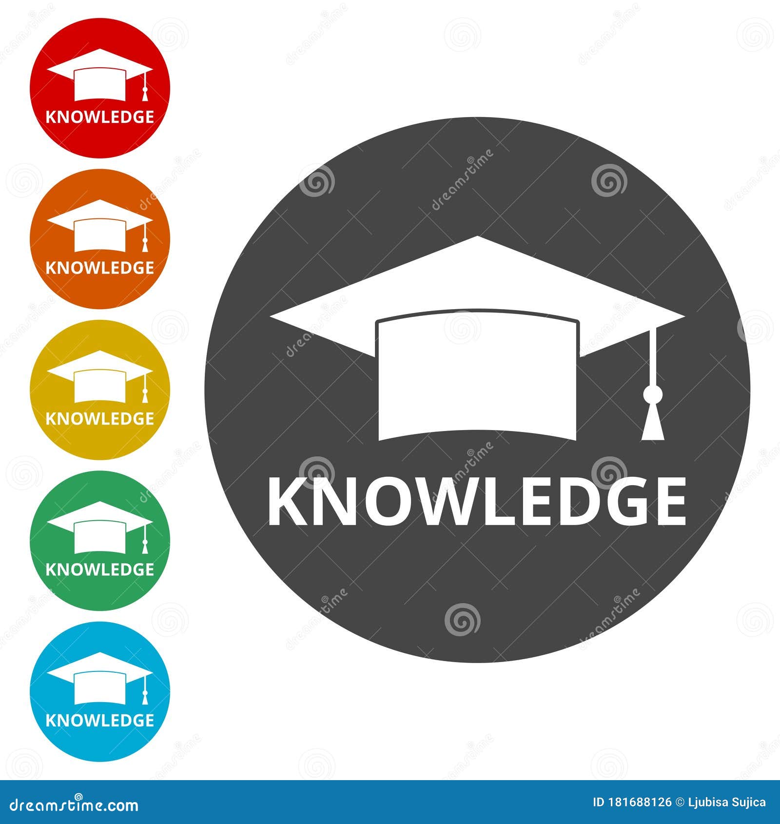 Graduation cap, Knowledge stock vector. Illustration of collection ...