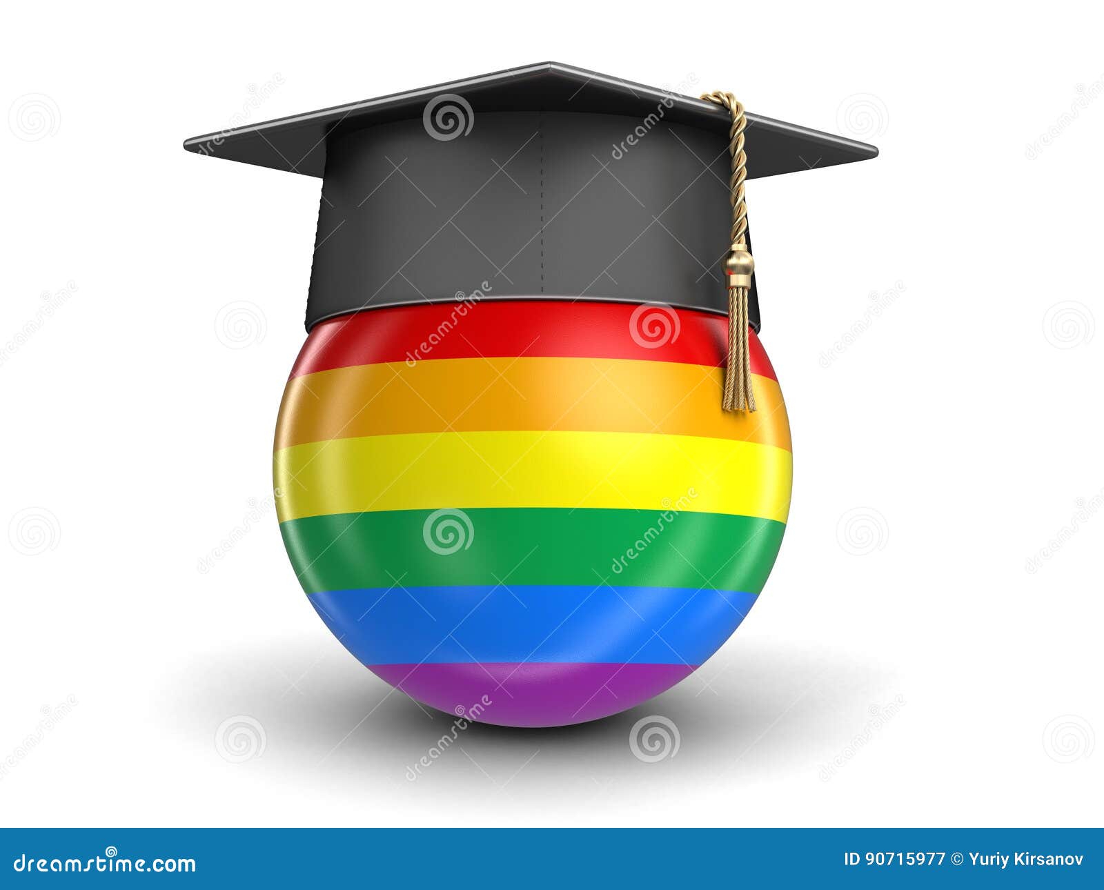Graduation Cap and LGBT Flag Stock Illustration - Illustration of ...