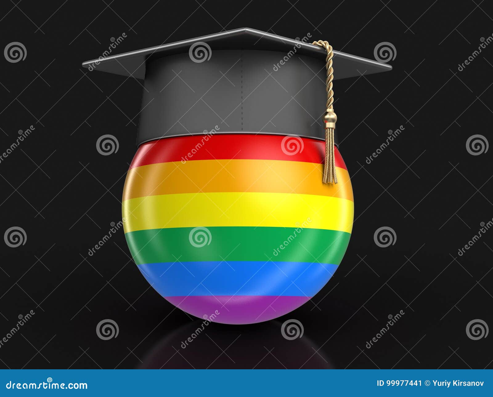 Graduation Cap and LGBT Flag Stock Illustration - Illustration of ...