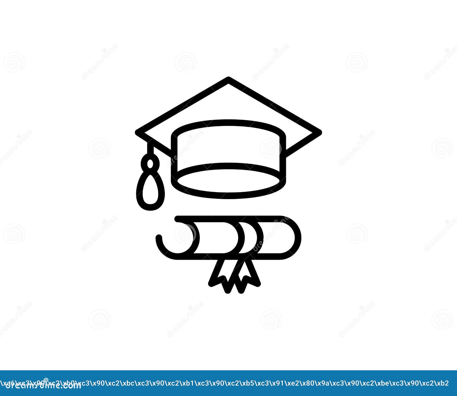 Graduation cap line icon stock vector. Illustration of knowledge ...