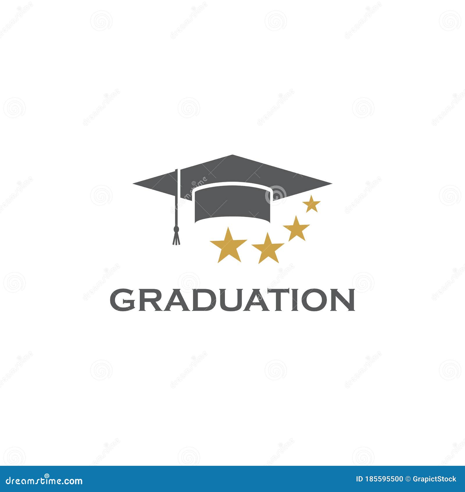 Graduation Cap Logo Design Concept Stock Vector - Illustration of clean ...