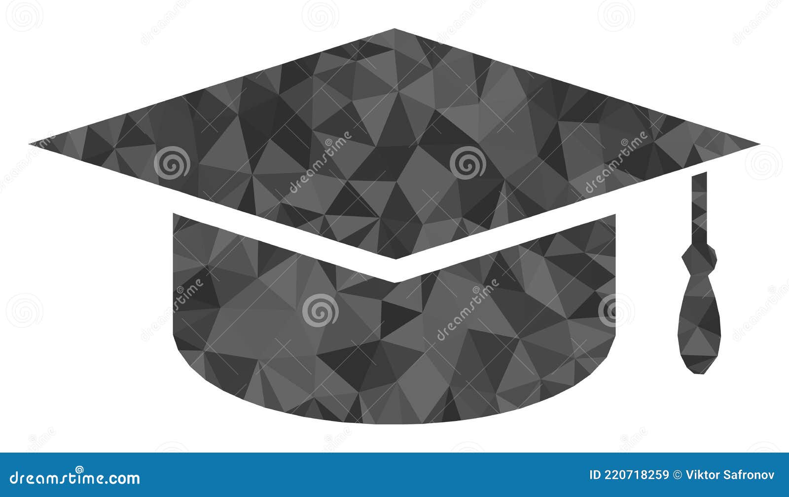 Graduation Cap Lowpoly Icon Stock Vector - Illustration of graduation ...