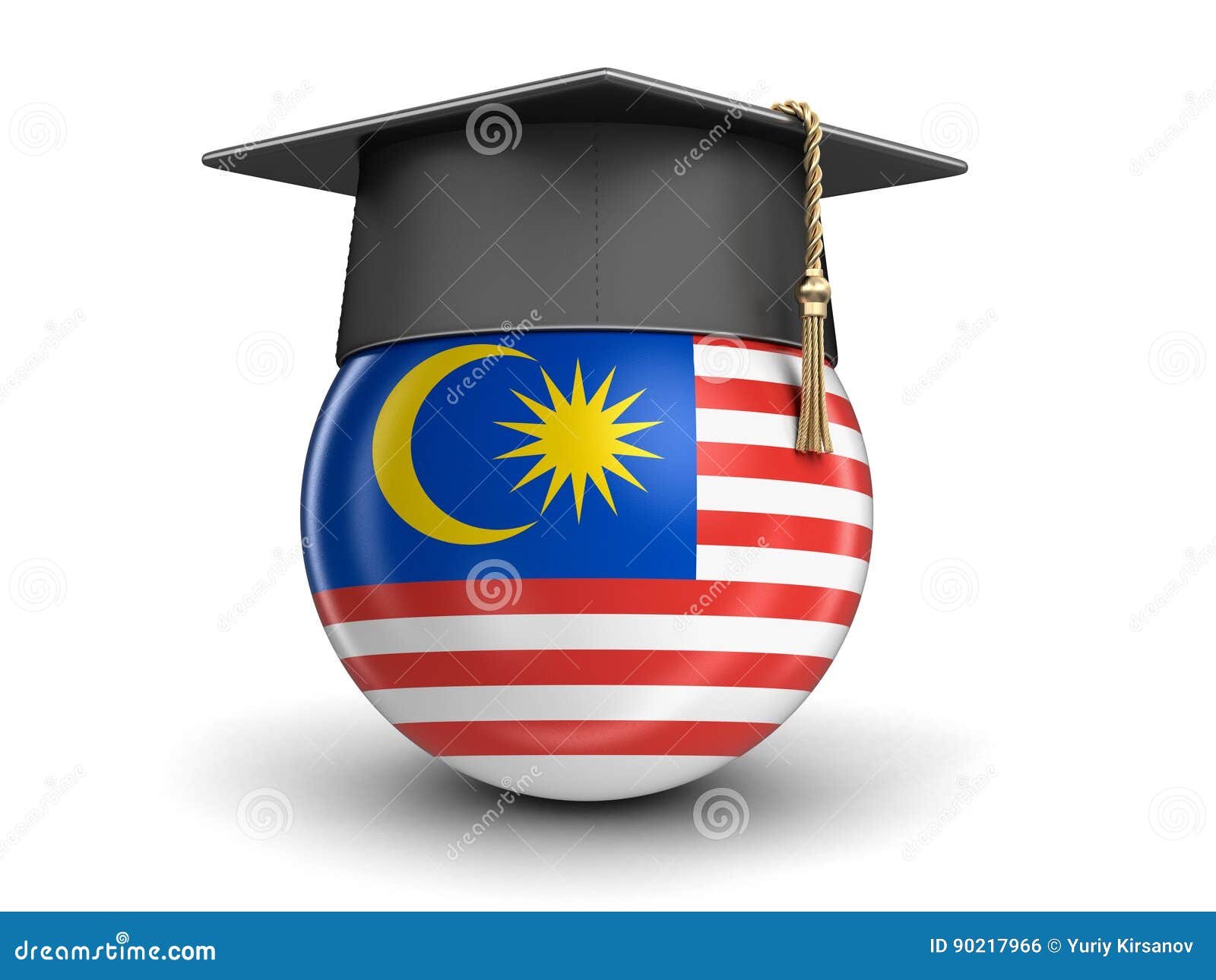 Graduation Cap and Malaysia Flag Stock Illustration - Illustration of ...