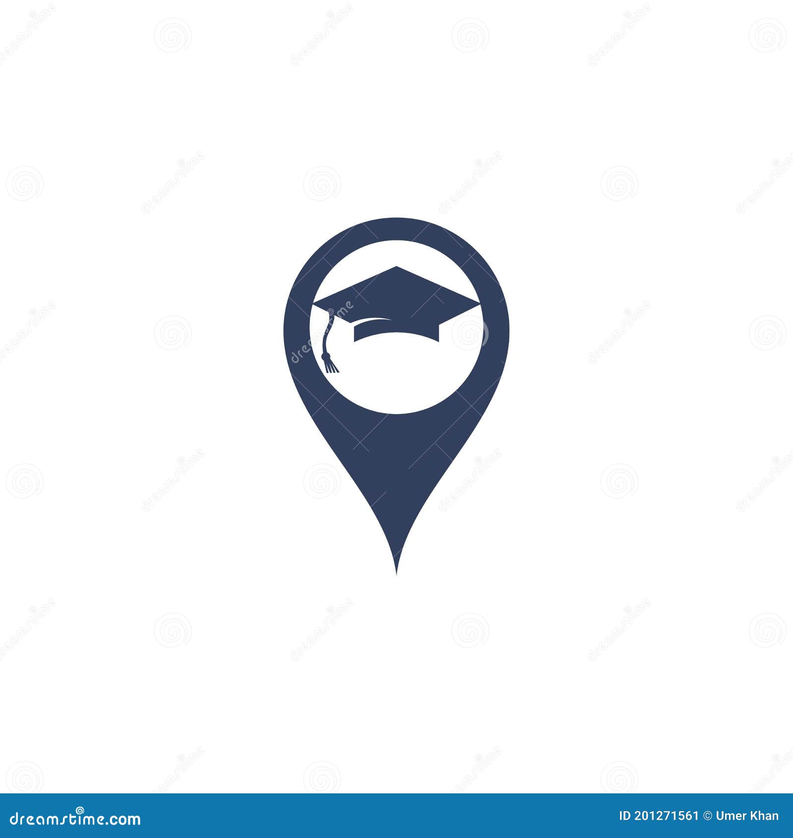 Graduation Cap Map Pin Shape Concept Vector Logo Stock Vector ...