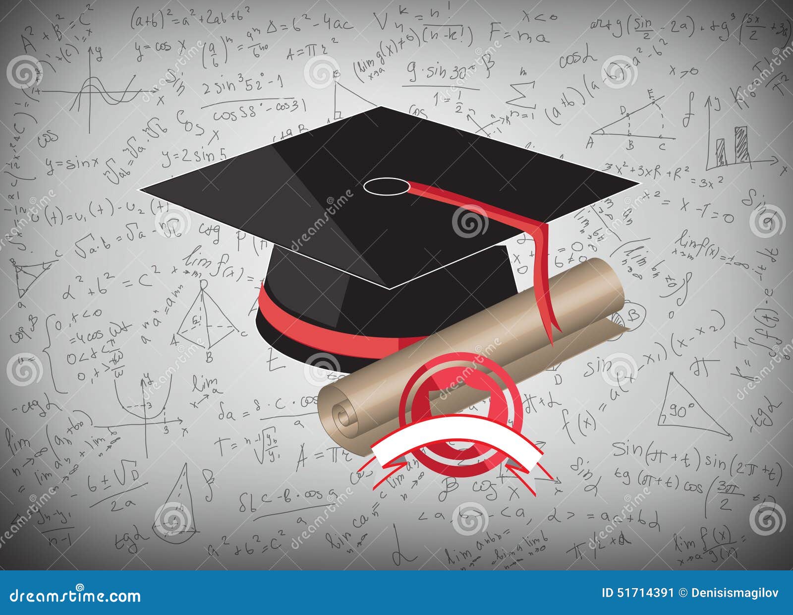 Graduation cap and mba stock illustration. Illustration of graduating ...