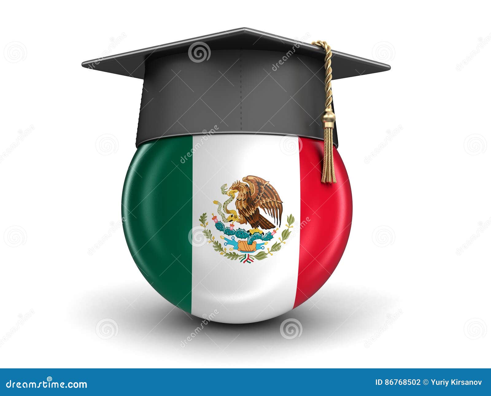 Graduation Cap and Mexican Flag Stock Illustration - Illustration of ...