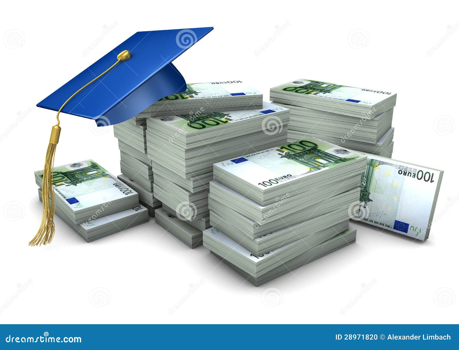 Graduation Cap Money stock illustration. Illustration of bachelors ...
