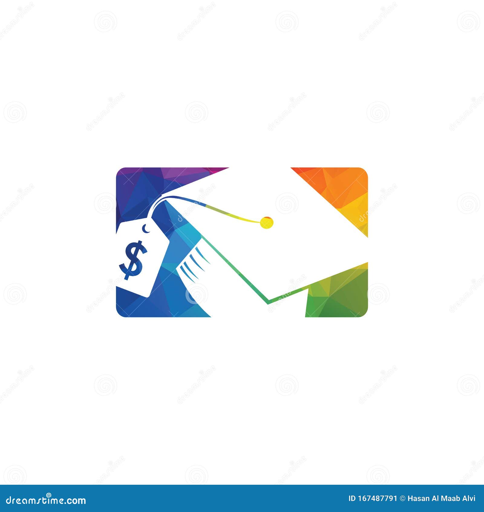 Graduation Cap Money Icon Vector Design. Scholarship Program Sign ...