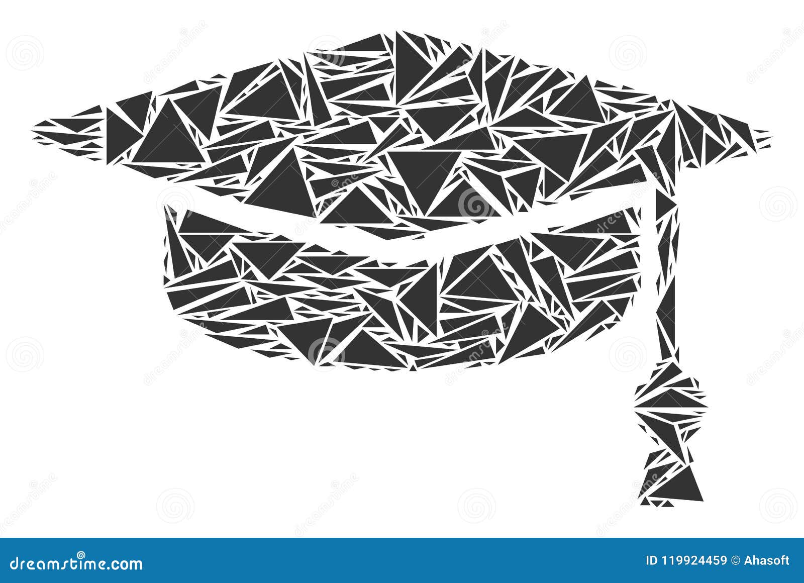 Graduation Cap Mosaic of Triangles Stock Vector - Illustration of ...