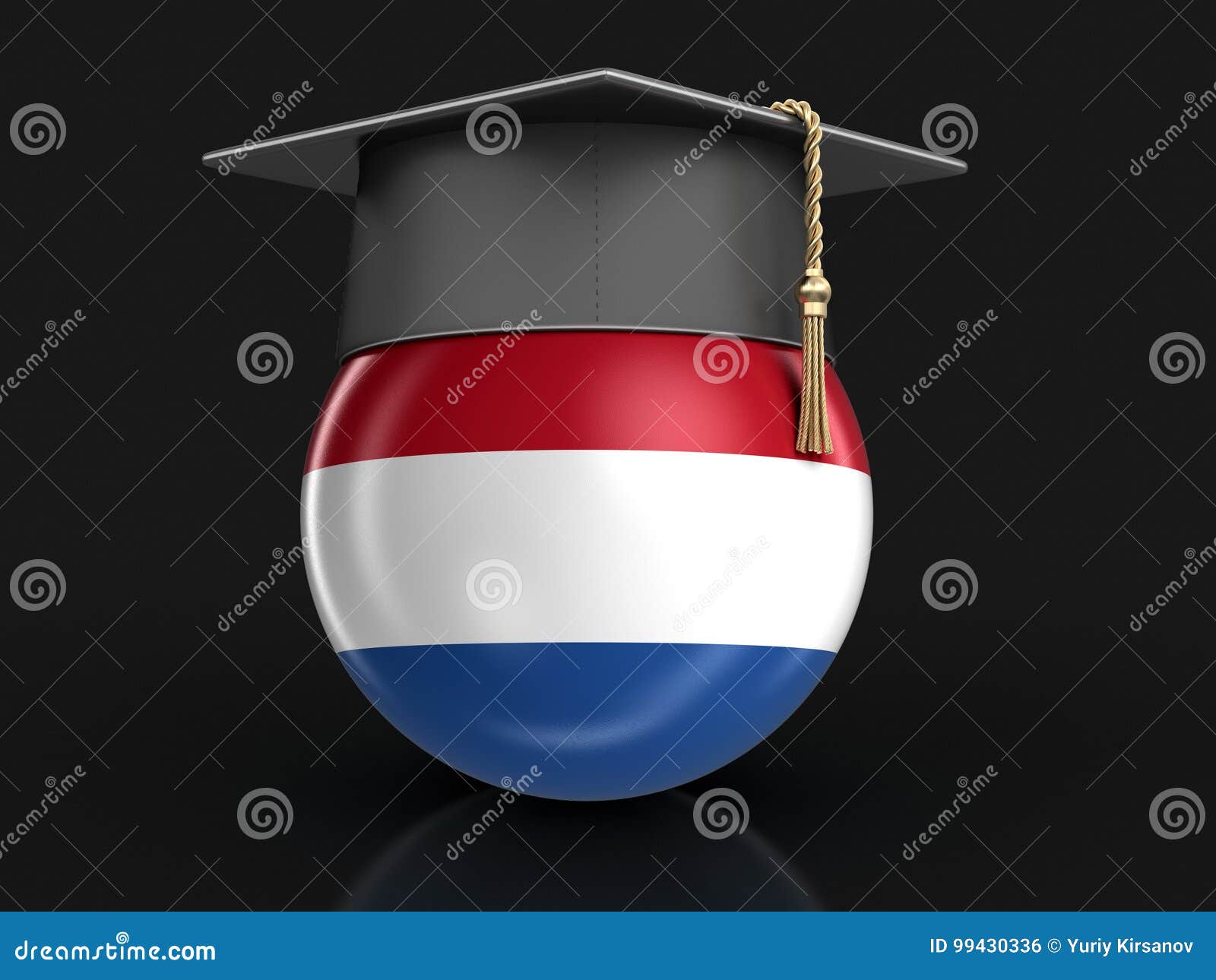 Graduation Cap and Netherlands Flag Stock Illustration - Illustration ...