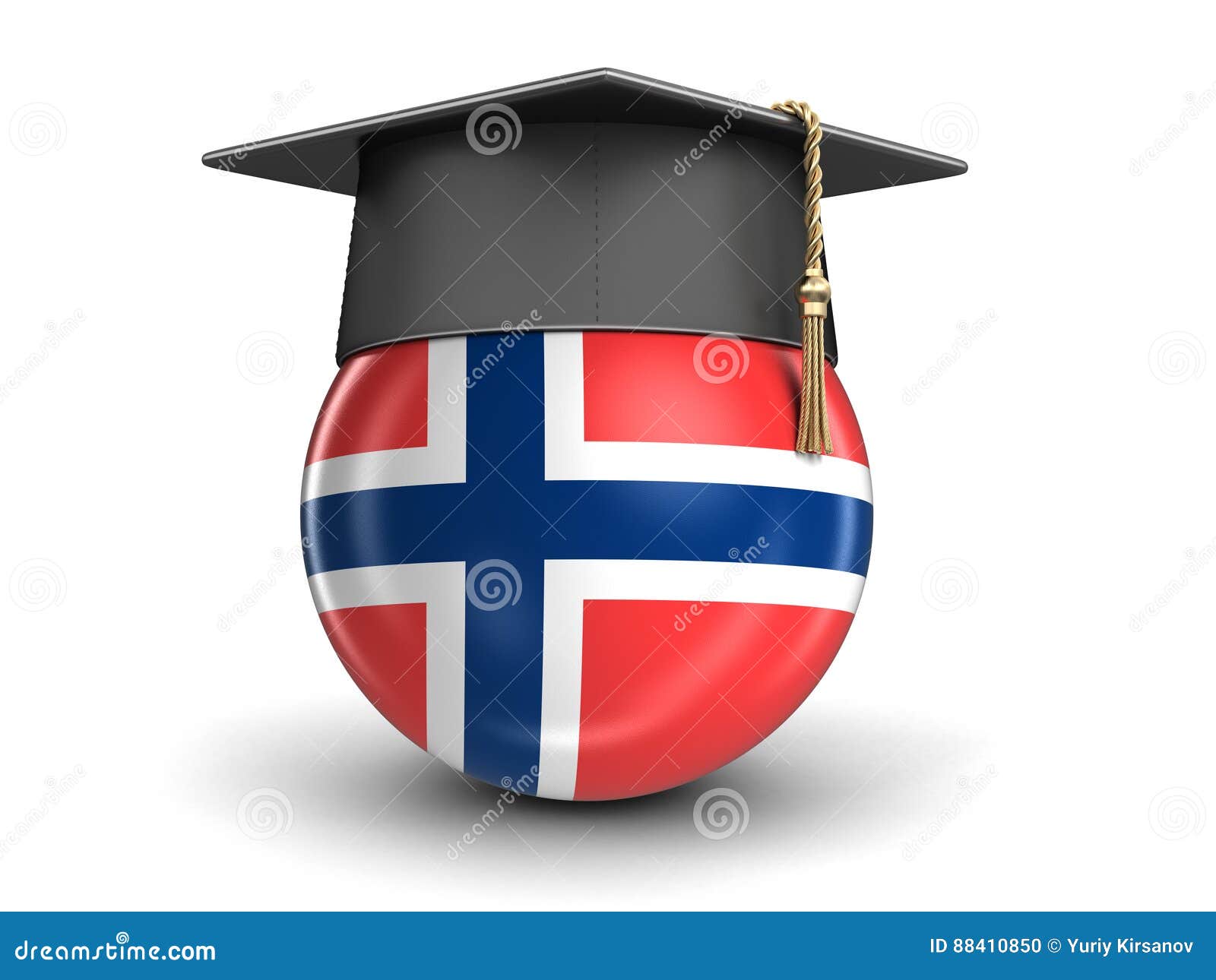 Graduation Cap and Norwegian Flag Stock Illustration - Illustration of ...