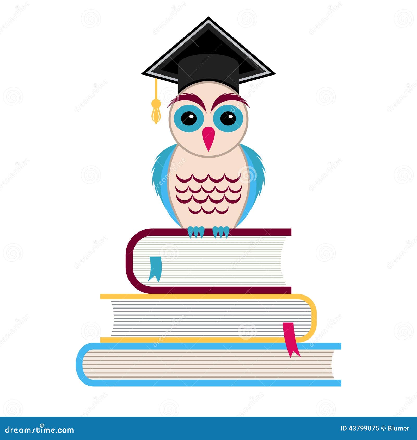 Graduation cap and owl stock vector. Illustration of ceremony - 43799075