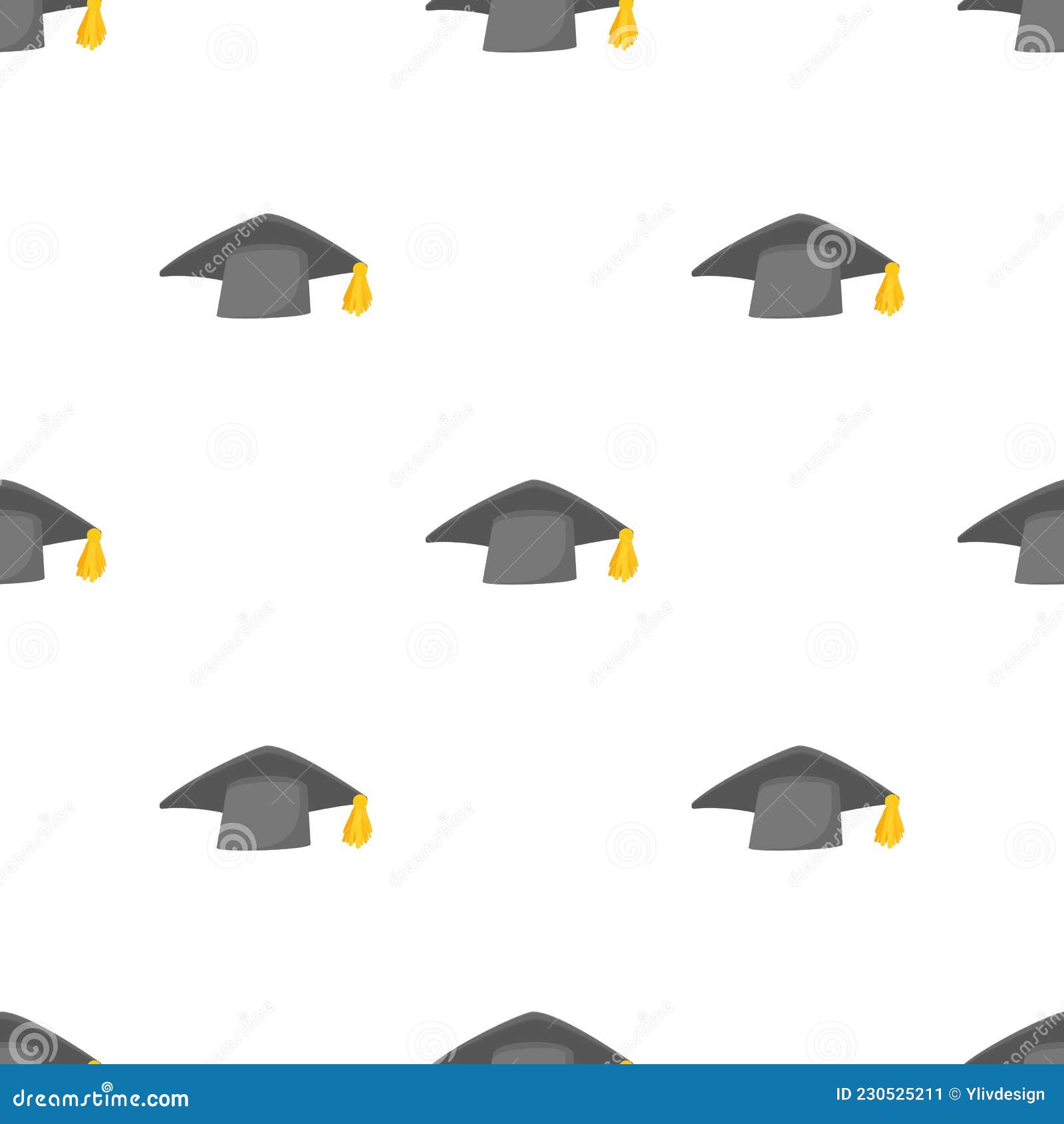 Graduation Cap Pattern Seamless Vector Stock Vector - Illustration of ...