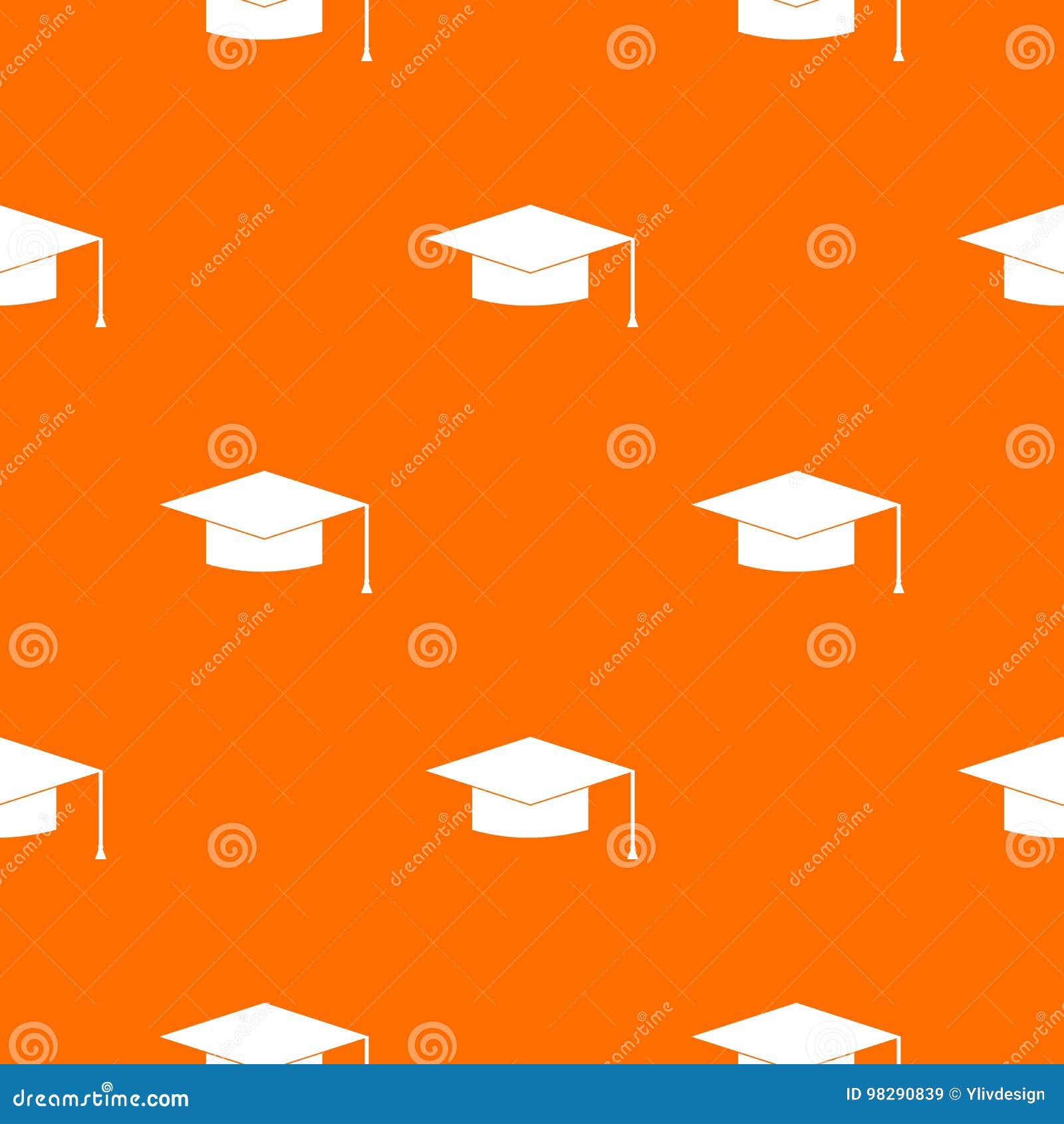 Graduation Cap Pattern Seamless Stock Vector - Illustration of ...
