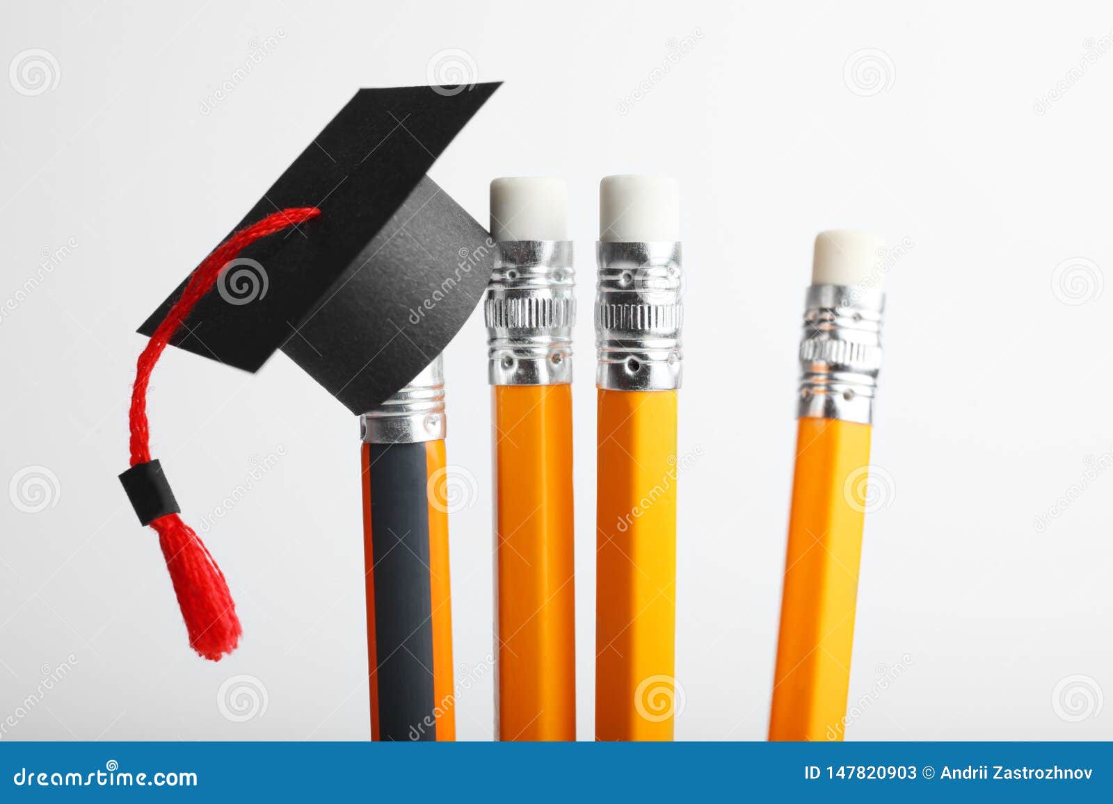 Graduation Cap on Pencils. Education, Study and Learn Concept Stock ...