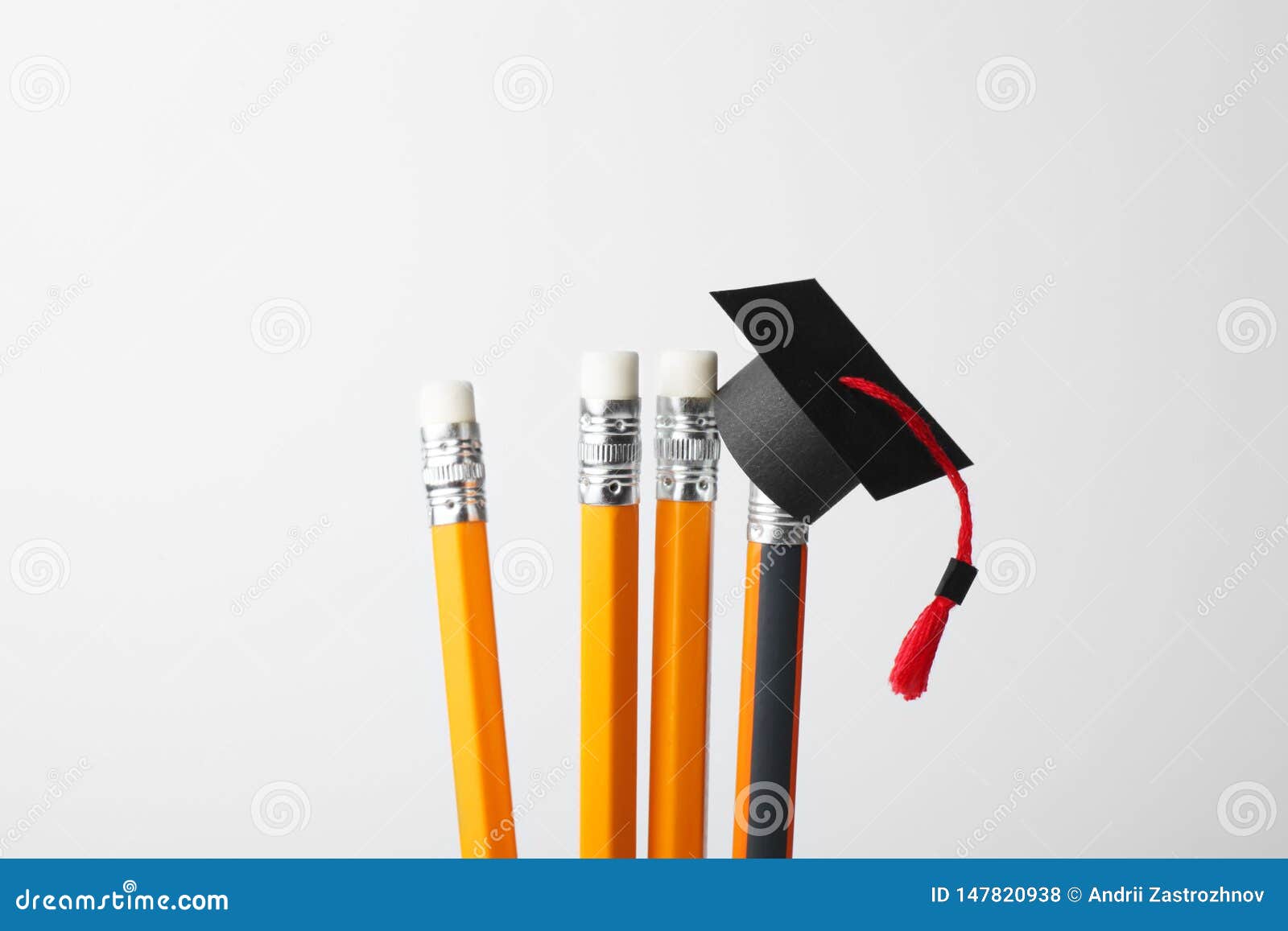 Graduation Cap on Pencils. Education, Study and Learn Concept Stock ...