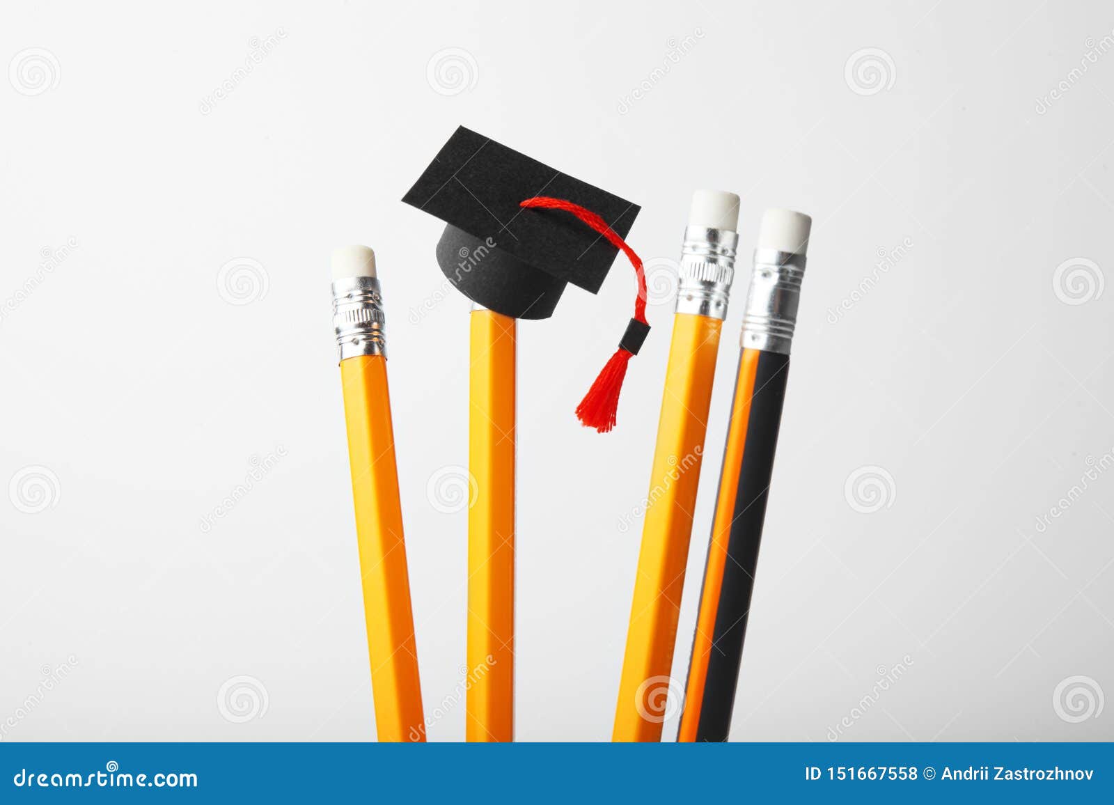 Graduation Cap on Pencils. Education, Study and Learn Concept Stock ...