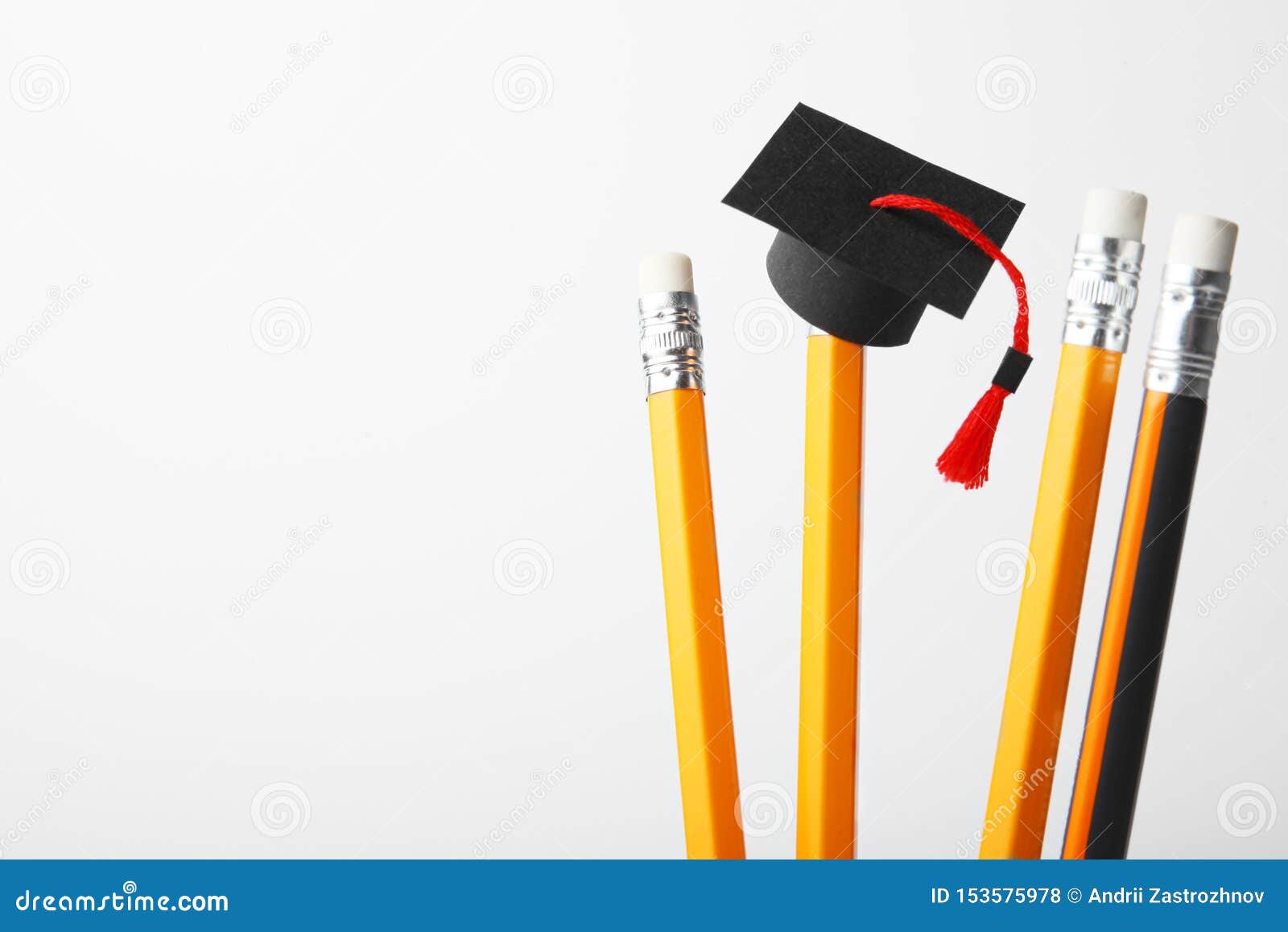 Graduation Cap on Pencils. Education, Study and Learn Concept Stock ...