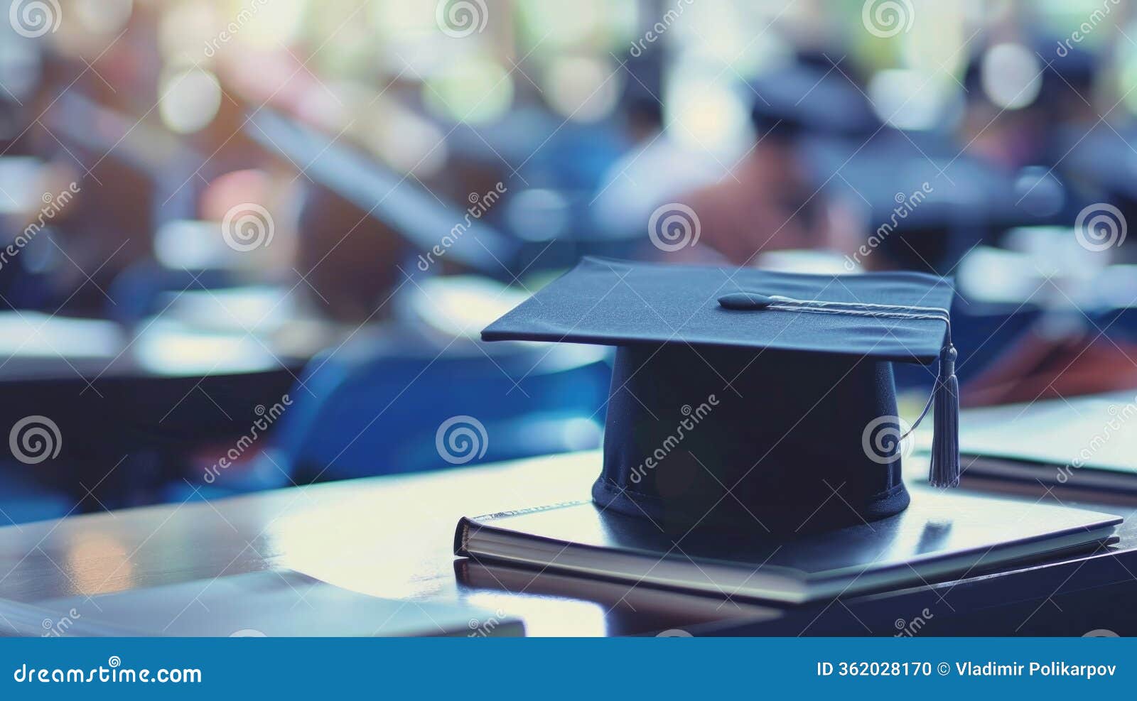 Graduation Cap Placed on Stack of Books, Ideal for Educational Concepts ...