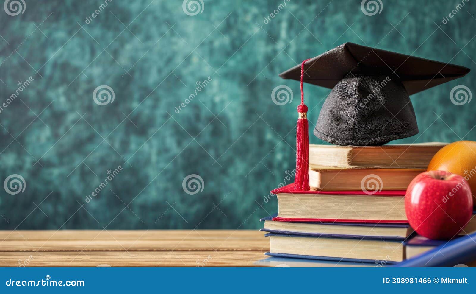 Graduation Cap on Books stock photo. Image of academic - 308981466