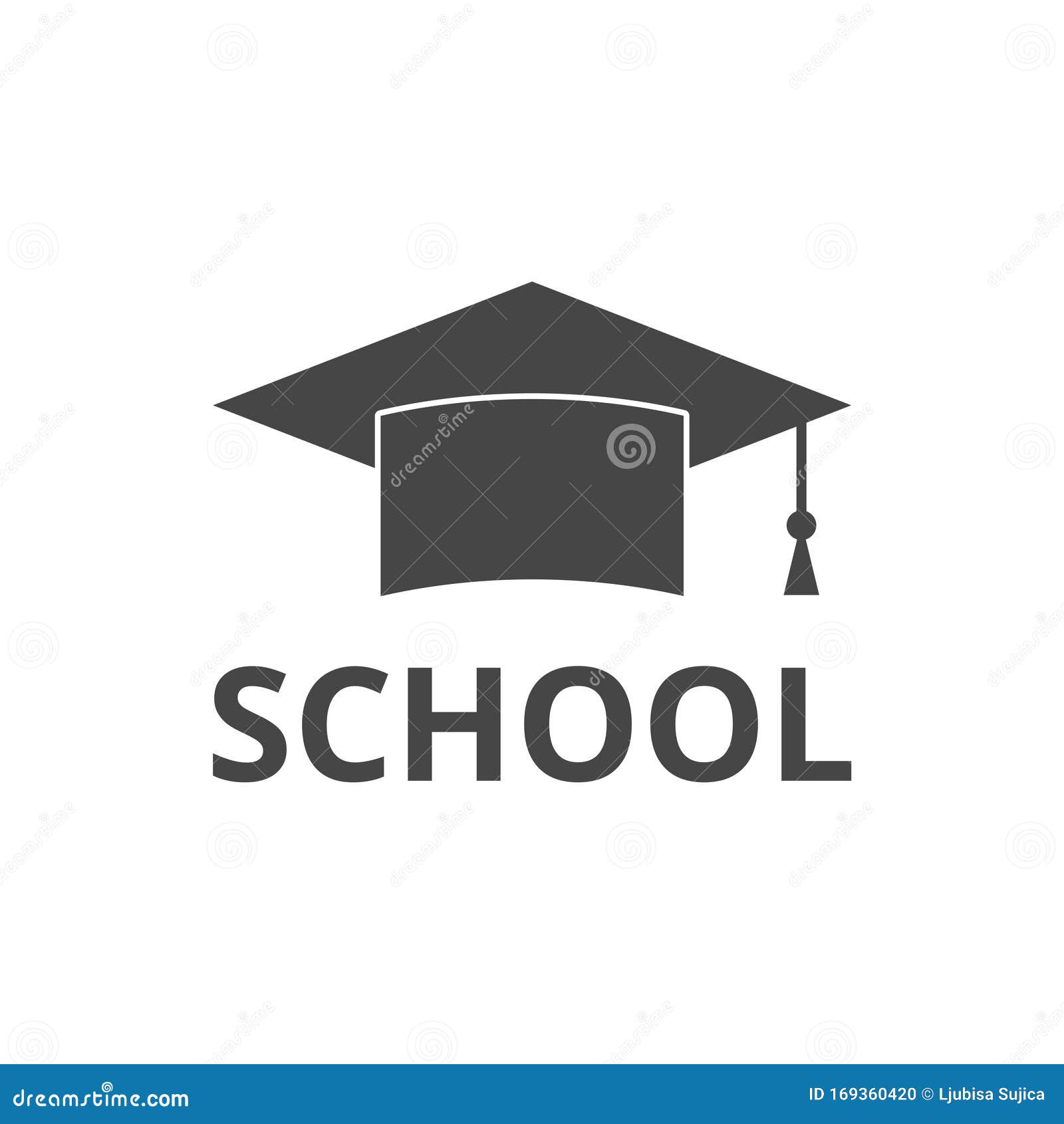 Graduation cap, School stock vector. Illustration of library - 169360420