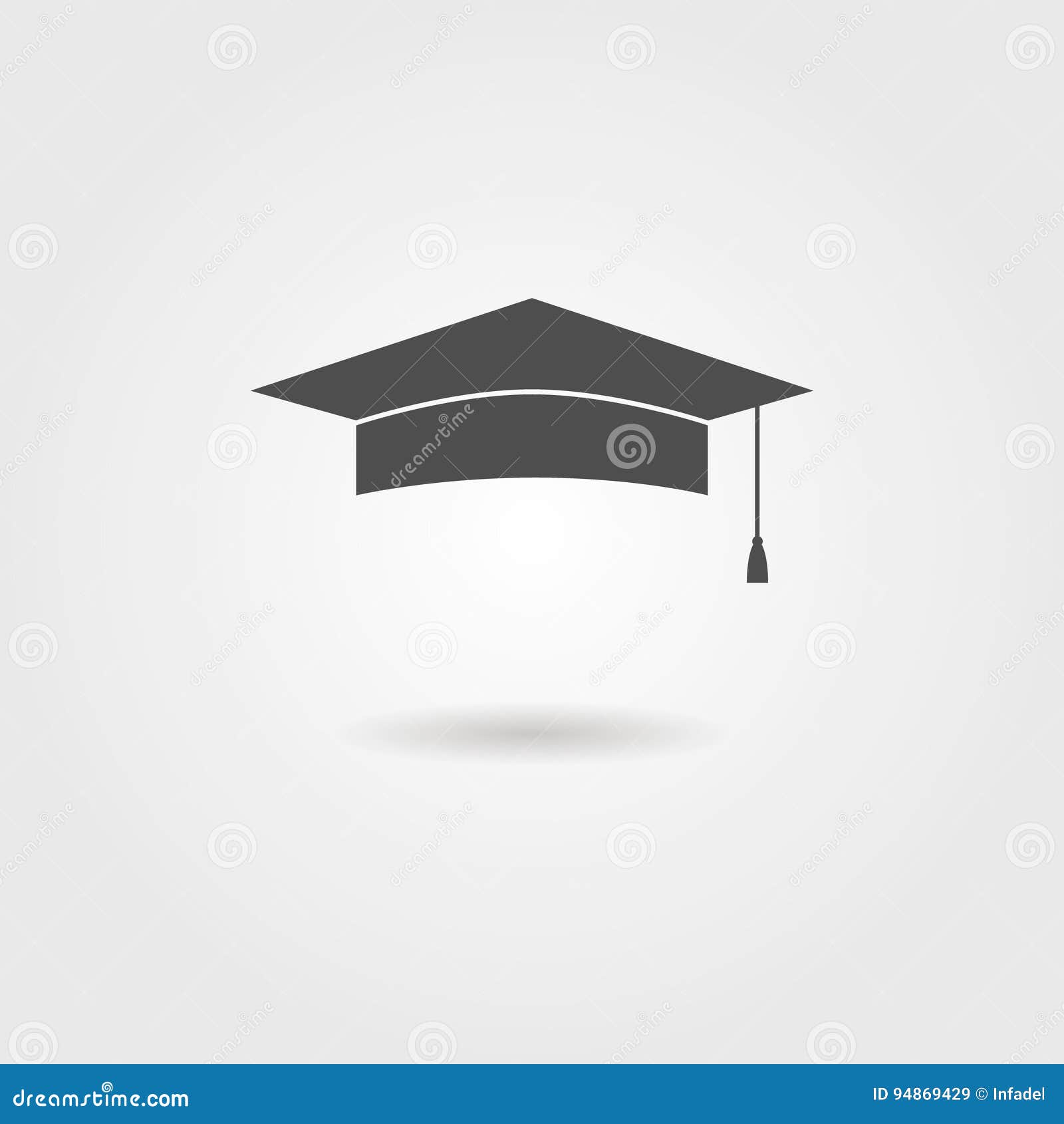 Graduation cap with shadow stock vector. Illustration of mortarboard ...