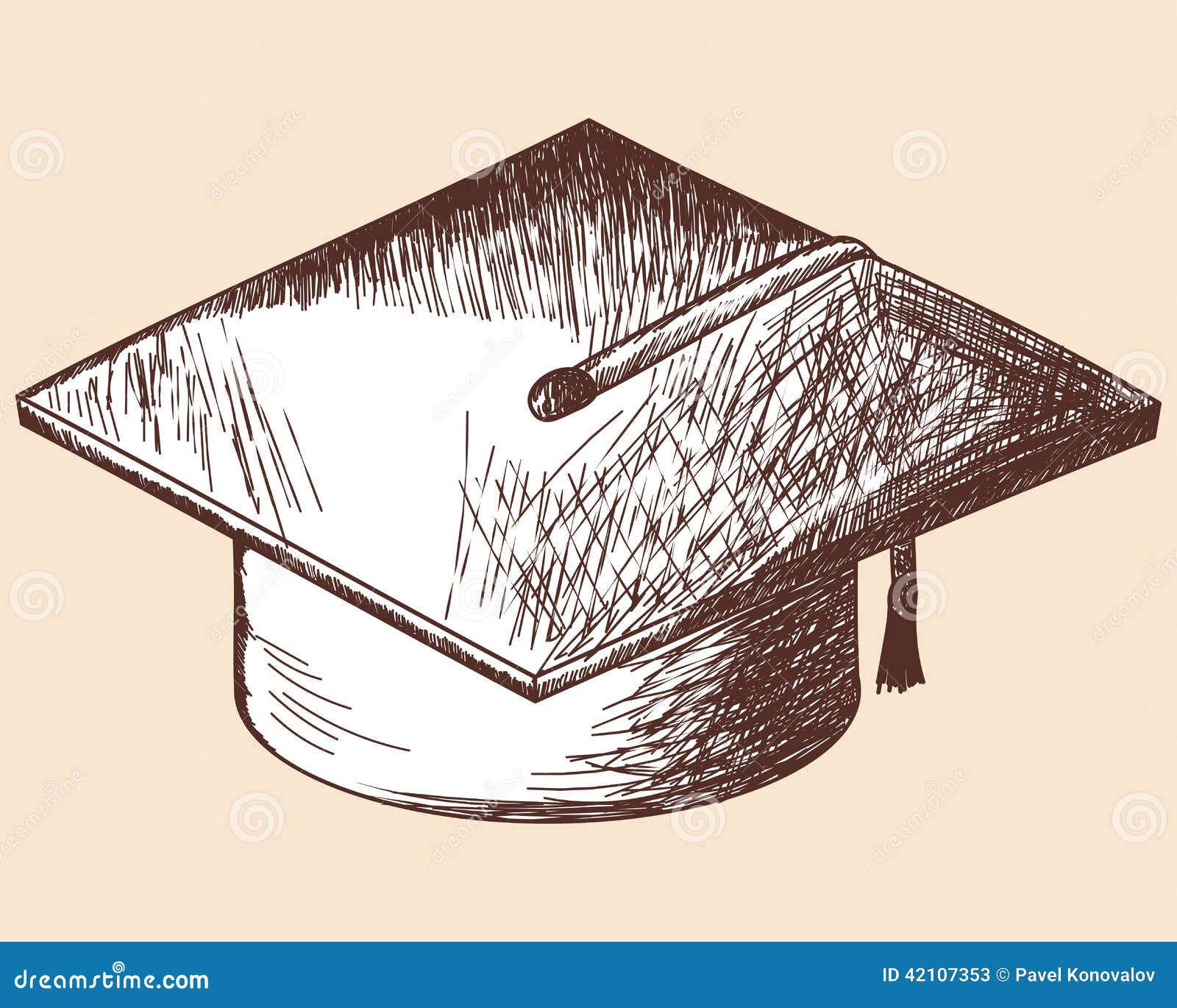 Graduation cap sketch stock vector. Illustration of bachelor - 42107353