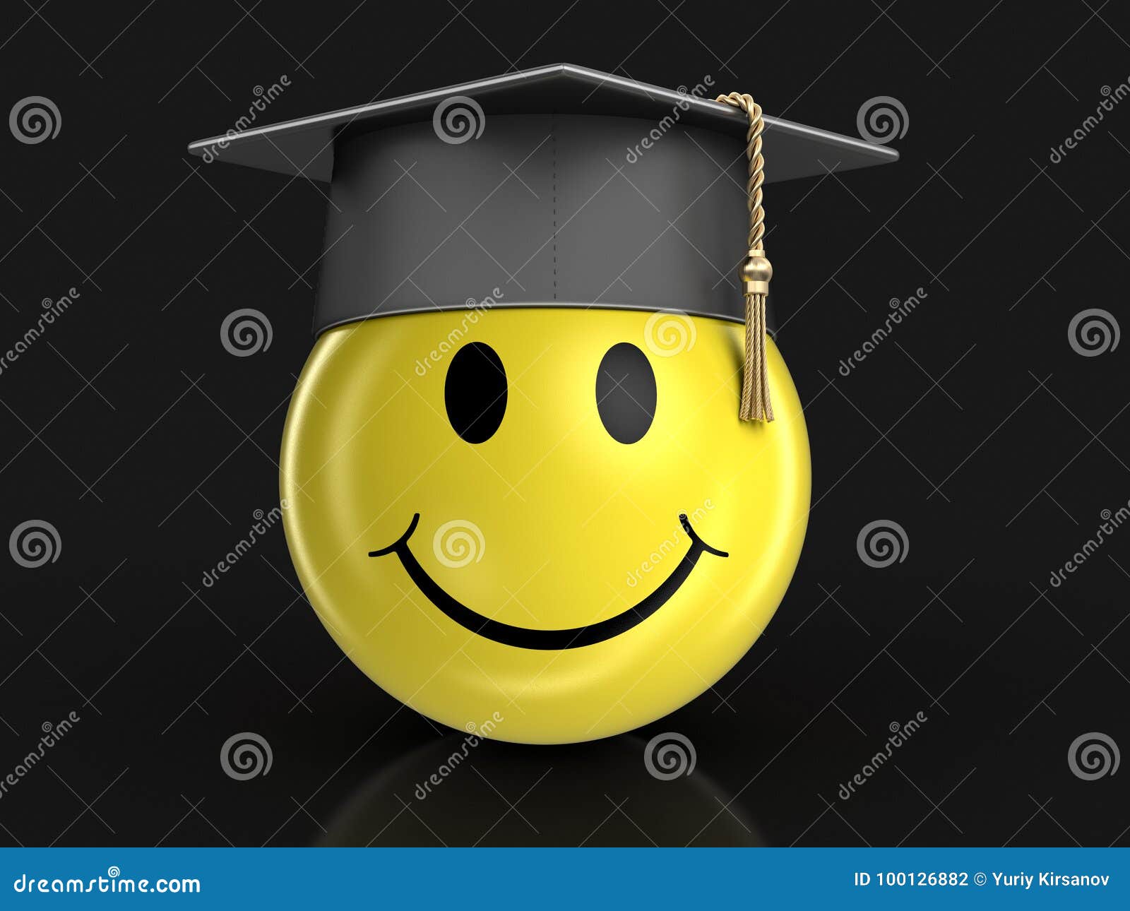 Smiley With Graduation Hat & Diploma Vector Illustration ...