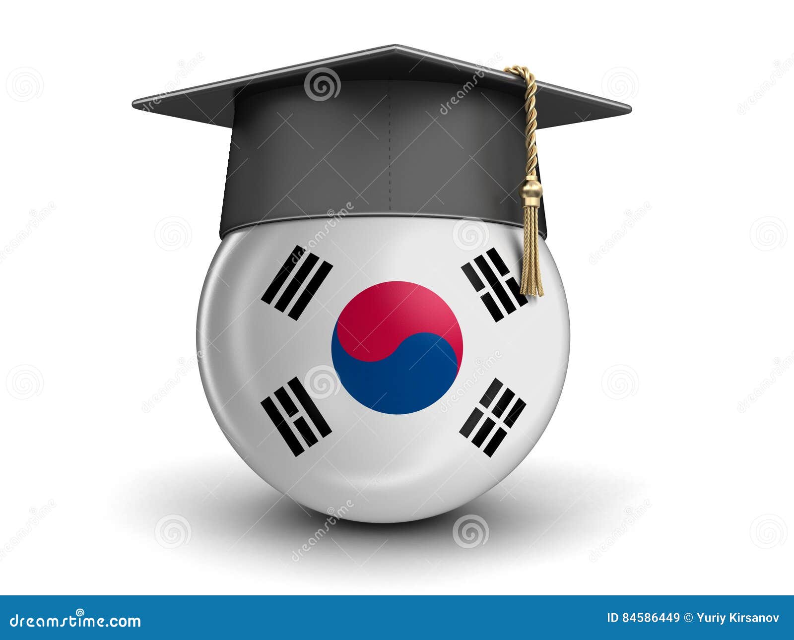 Graduation Cap and South Korean Flag Stock Illustration - Illustration ...