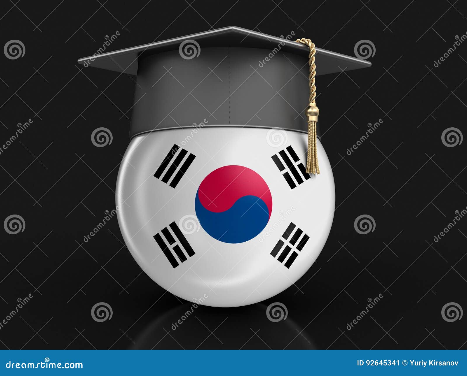 Graduation Cap and South Korean Flag Stock Illustration - Illustration ...