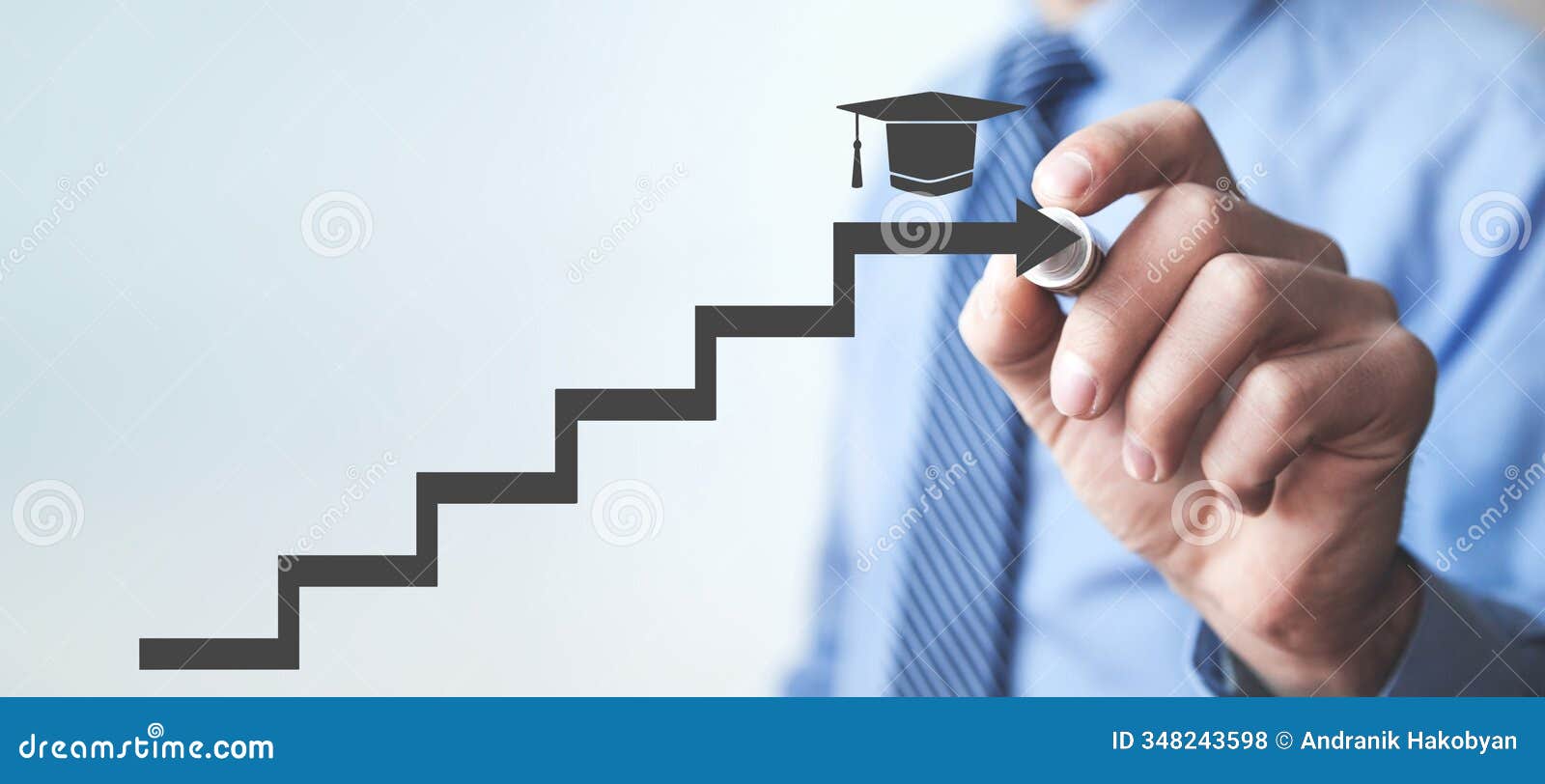 Graduation Cap with a Stairs. Education Stock Illustration ...